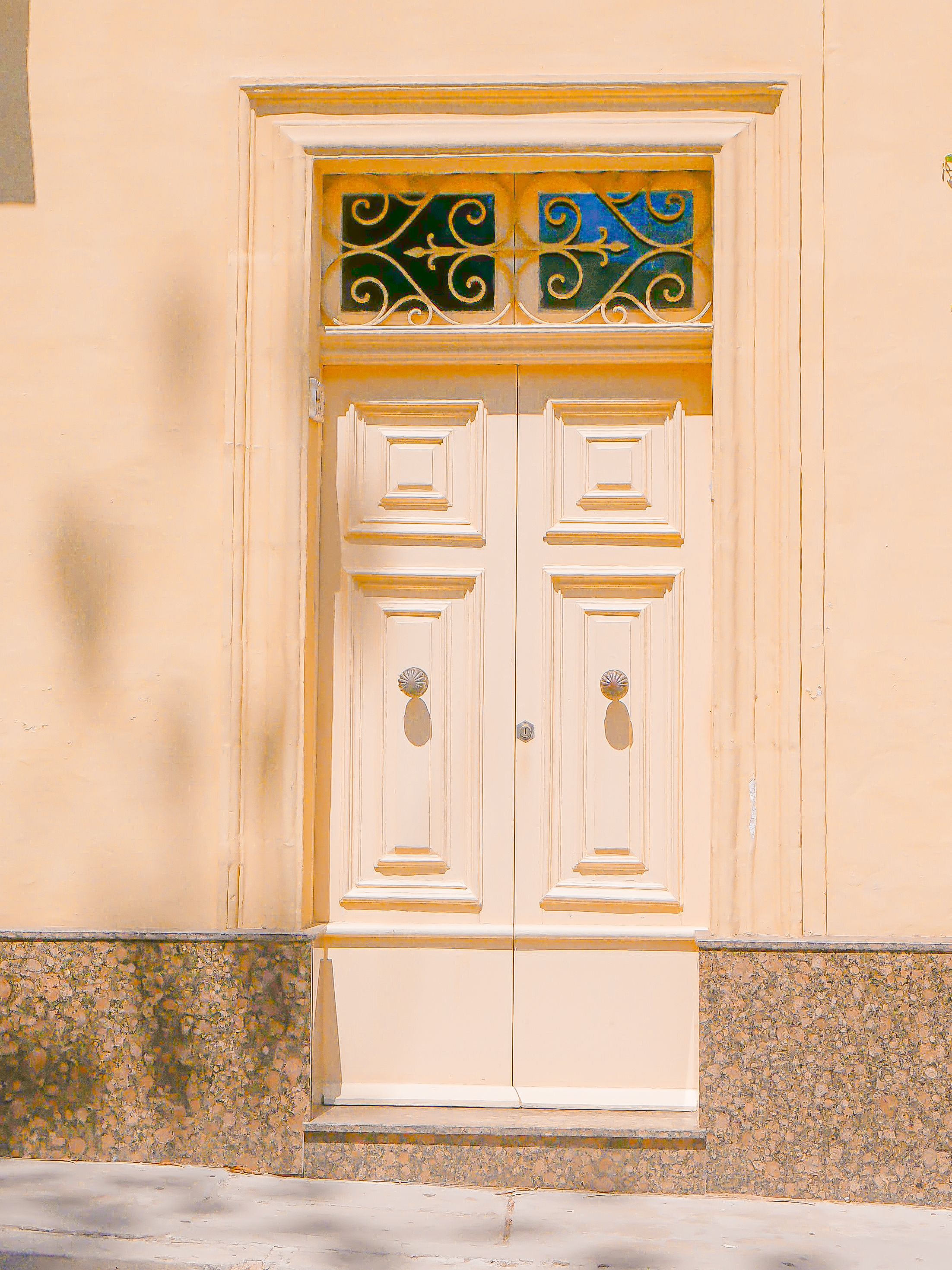 Charming Mediterranean Doorway with Decorative Glass · Free Stock Photo