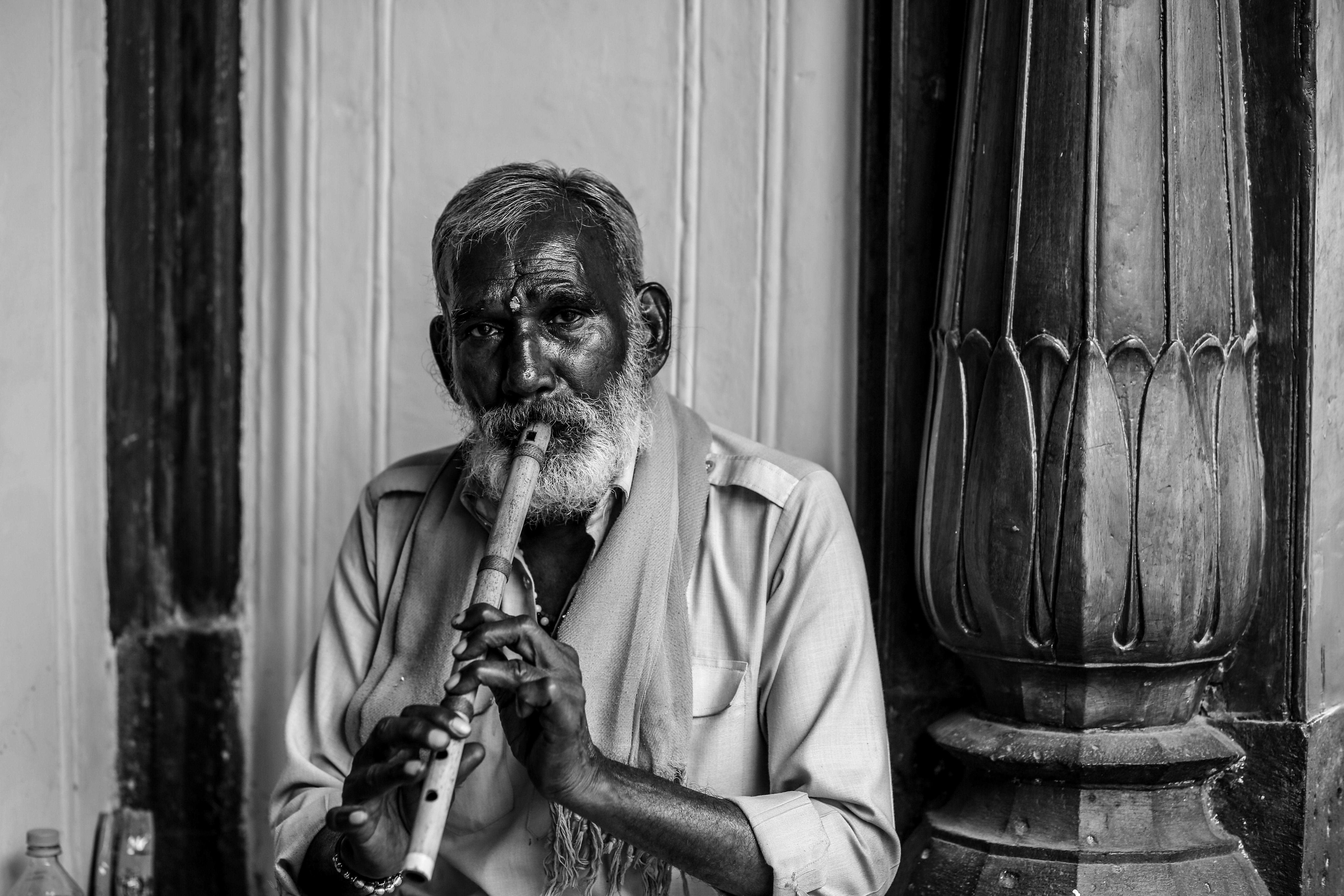 Elderly Man Playing Flute in Indore, India · Free Stock Photo