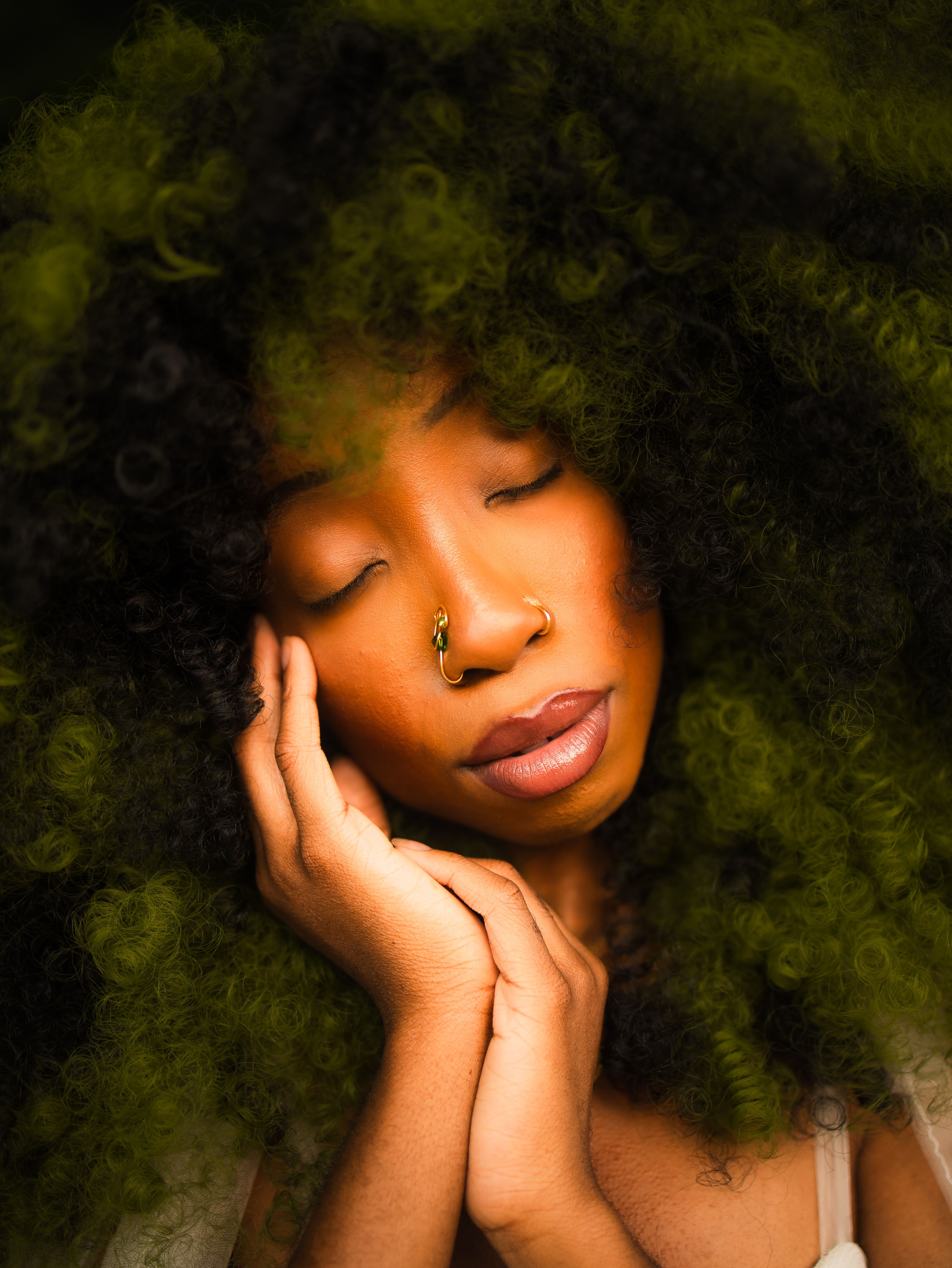 Serene Portrait of Woman with Closed Eyes · Free Stock Photo