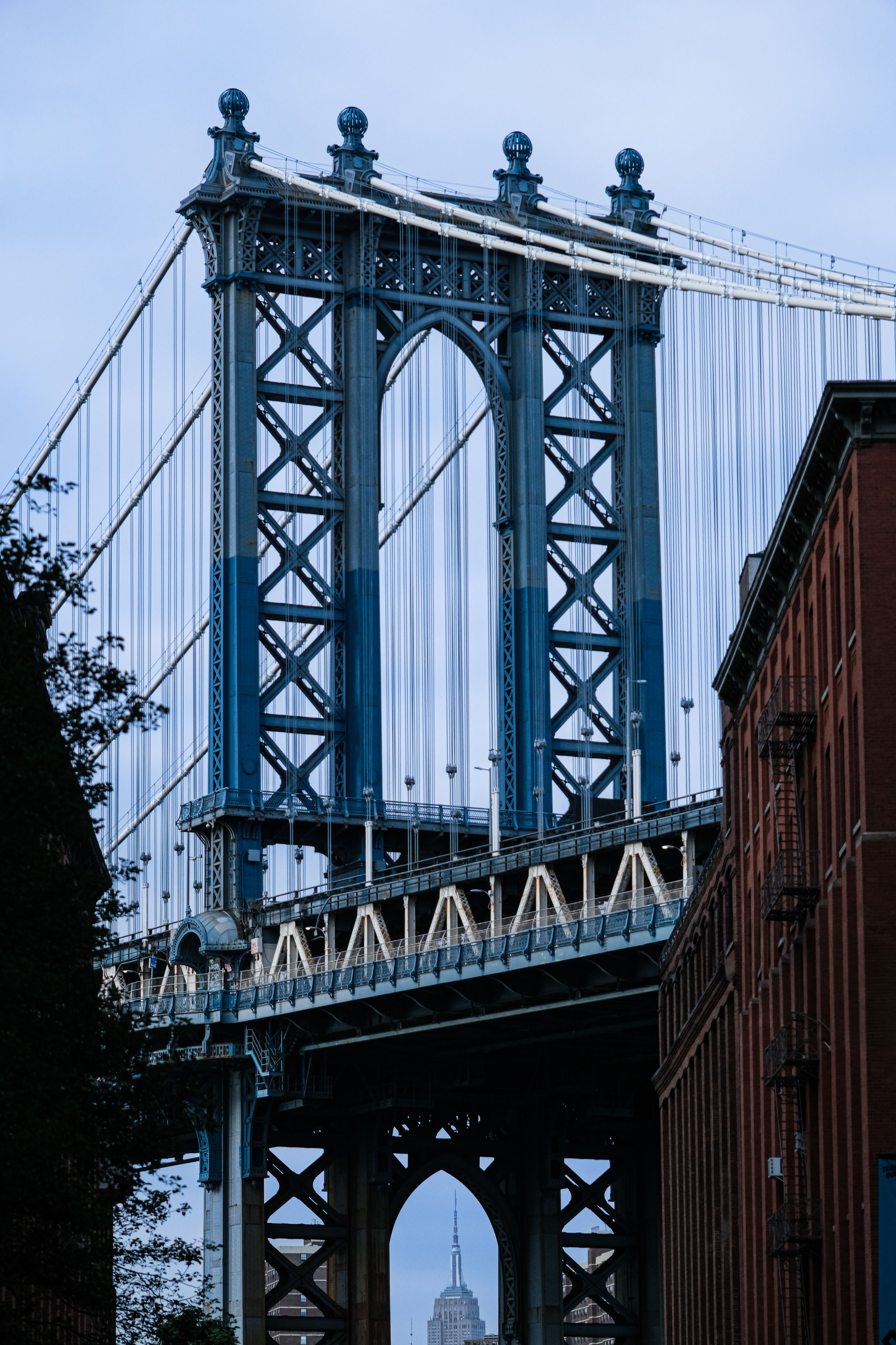 Manhattan Bridge with Empire State Building View · Free Stock Photo
