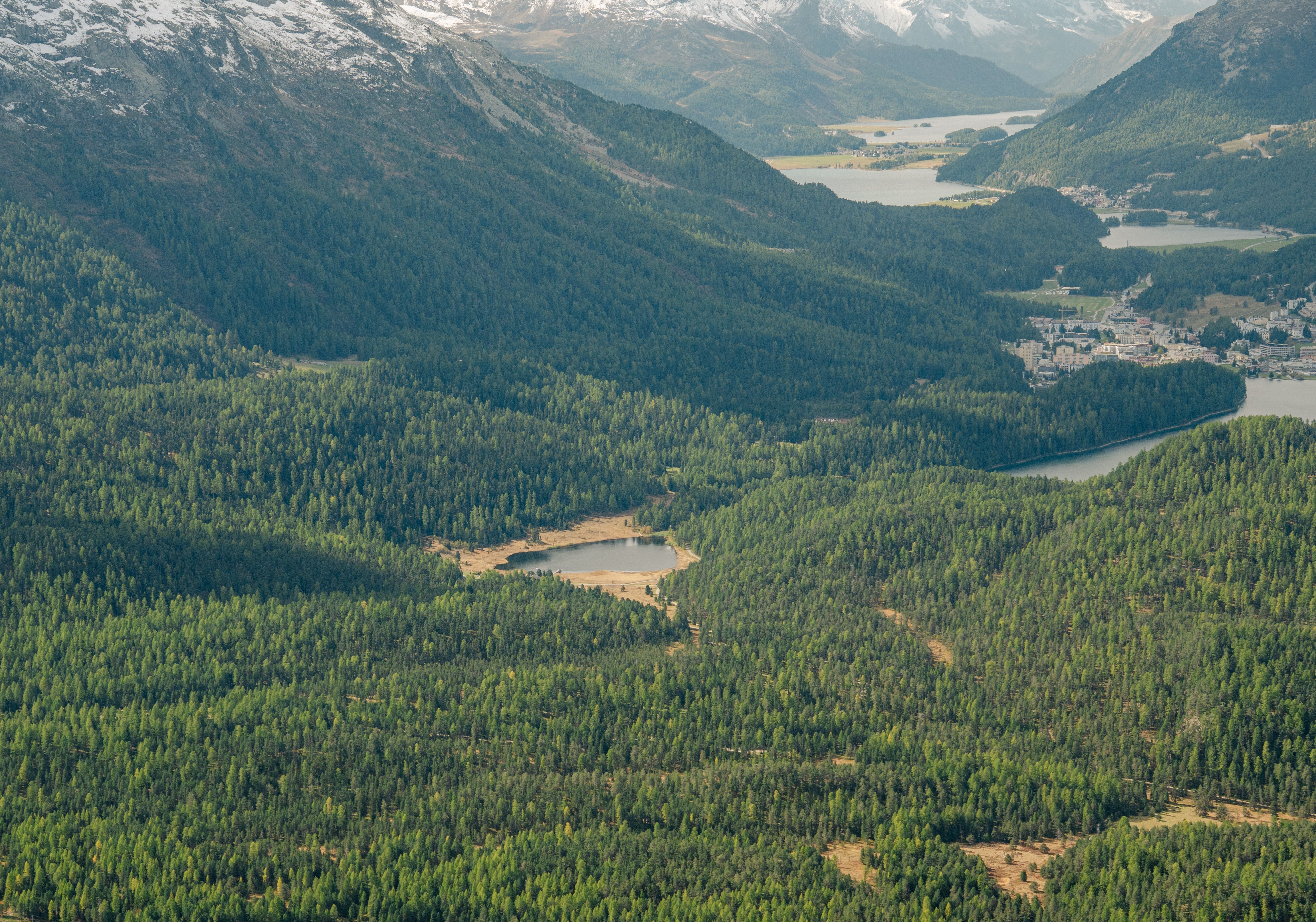 Aerial View of Engadin Valley in Graubünden · Free Stock Photo