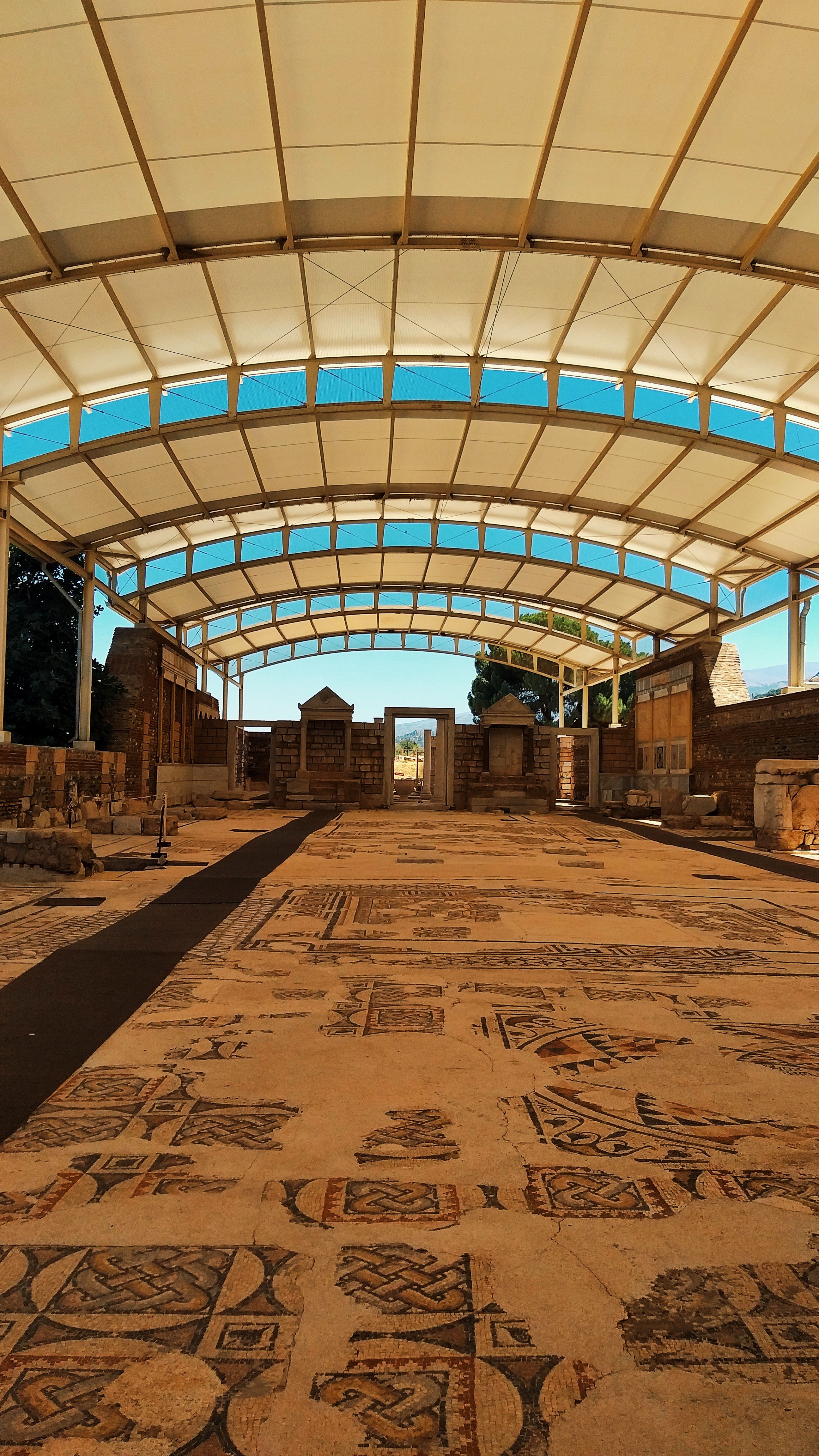 Ancient Roman Ruins with Protective Canopy in Manisa · Free Stock Photo