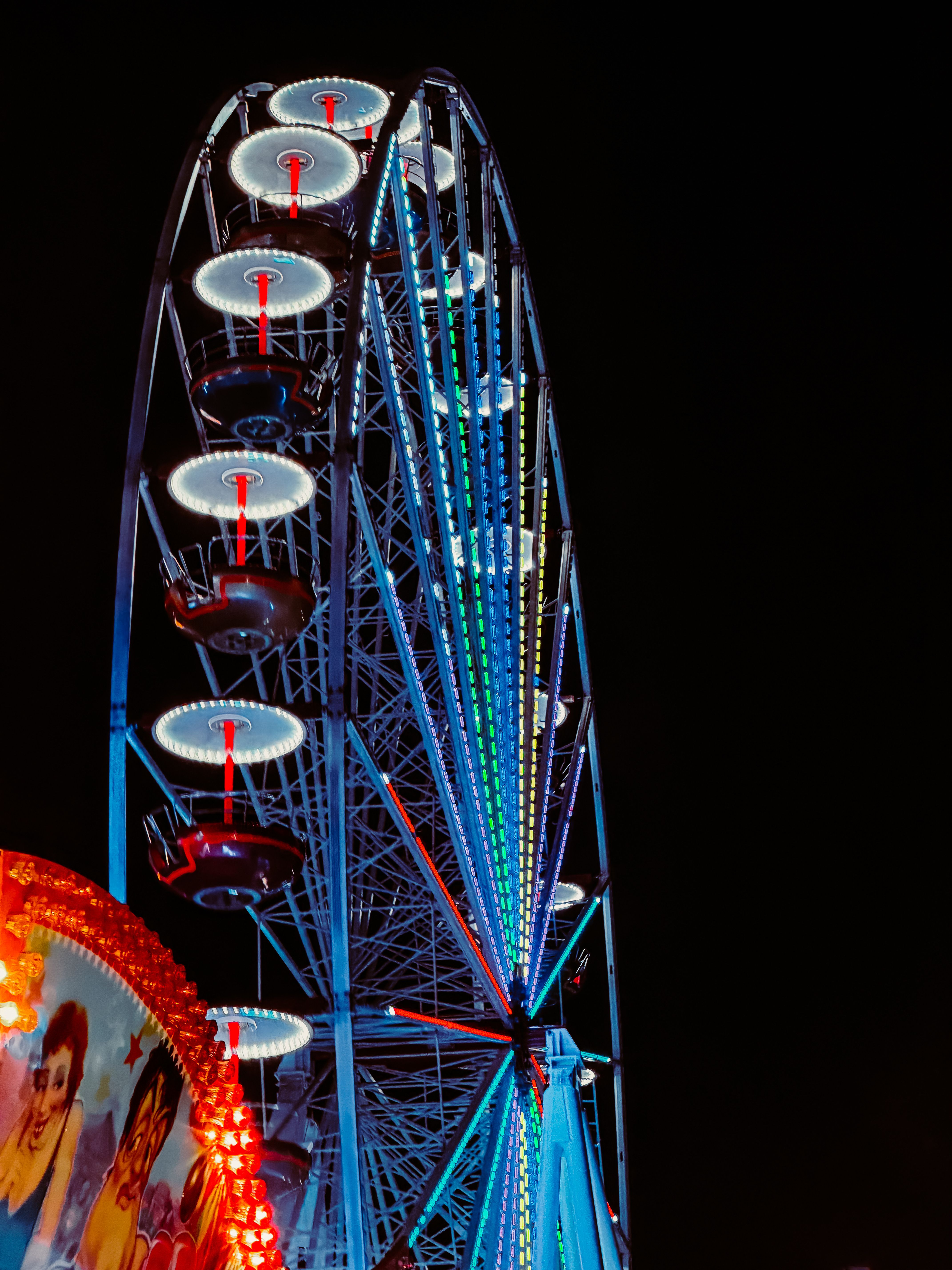 Colorful Ferris Wheel at Night Carnival Scene · Free Stock Photo