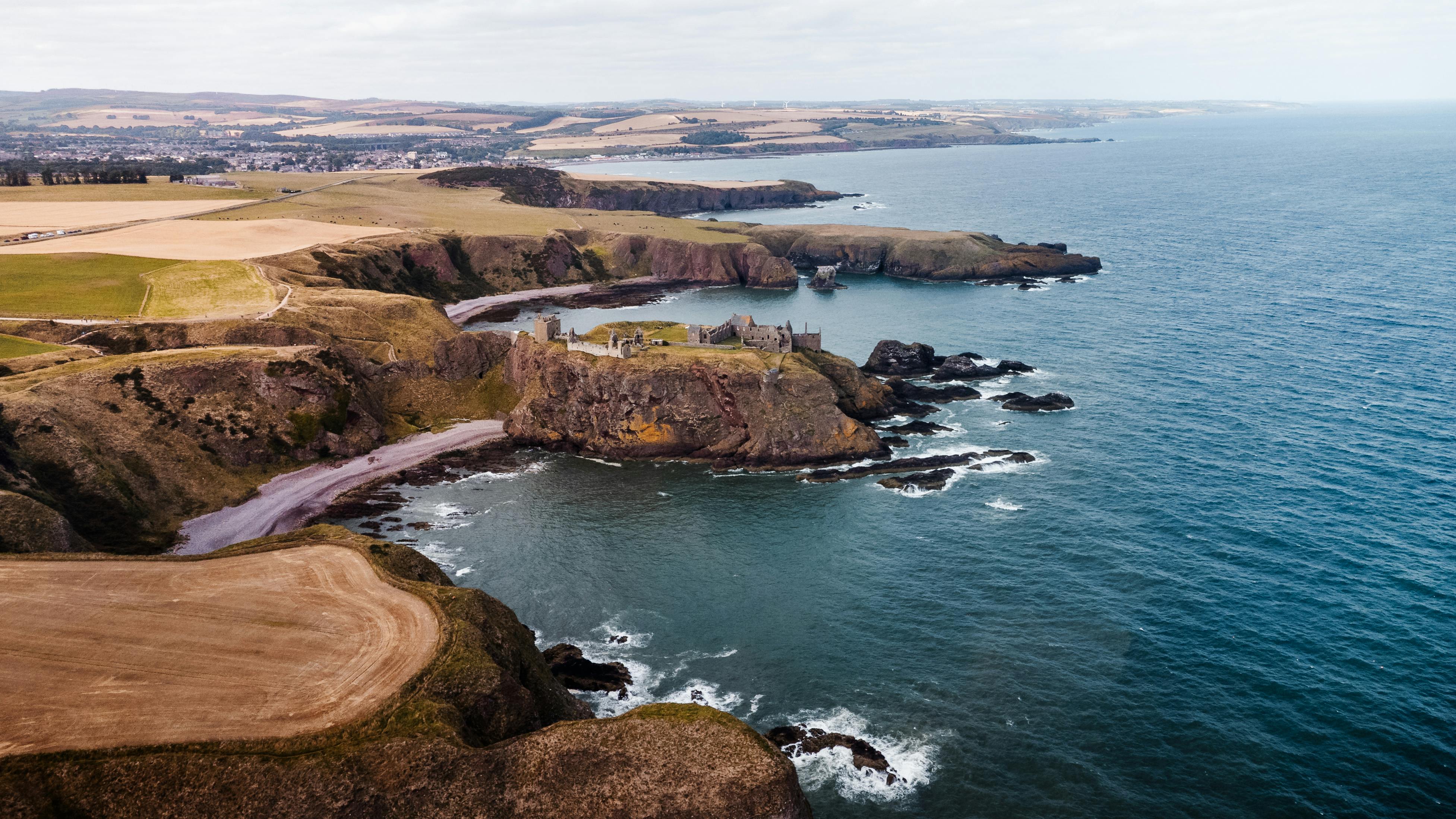 Aerial View of Dunnottar Castle in Scotland · Free Stock Photo
