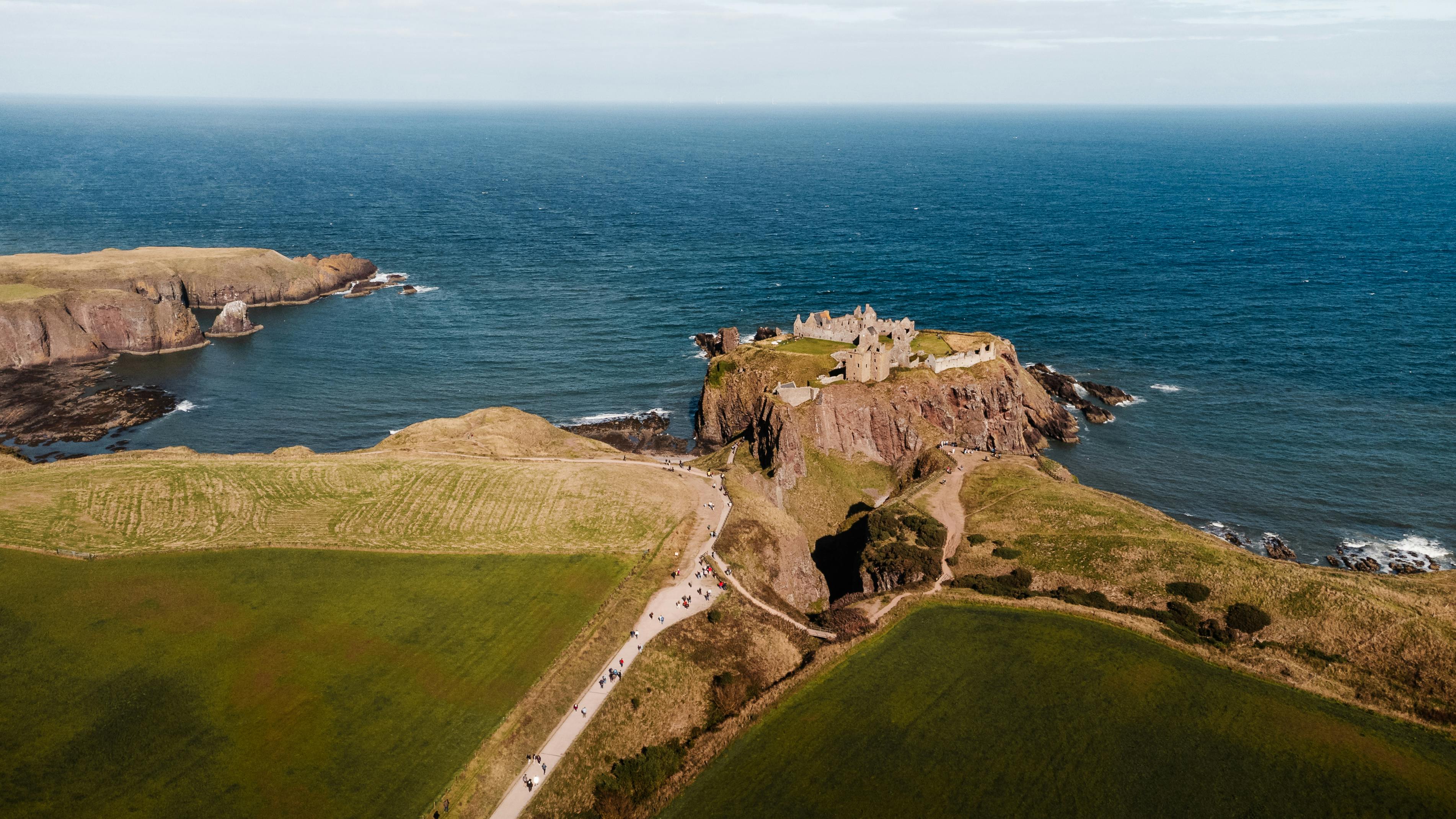 Aerial View of Dunnottar Castle in Scotland · Free Stock Photo