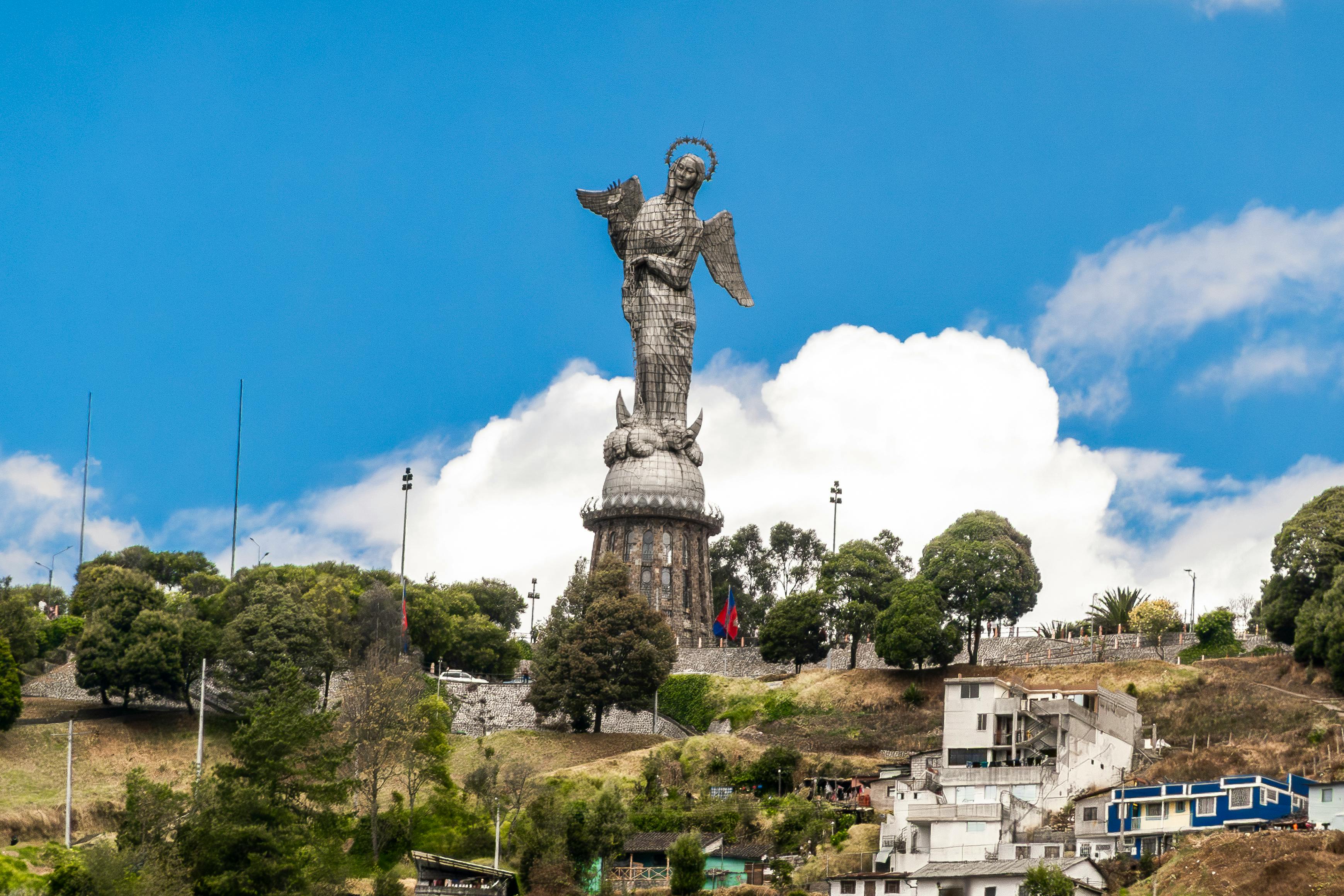 Panecillo Angel Statue Overlooking Quito Skyline · Free Stock Photo