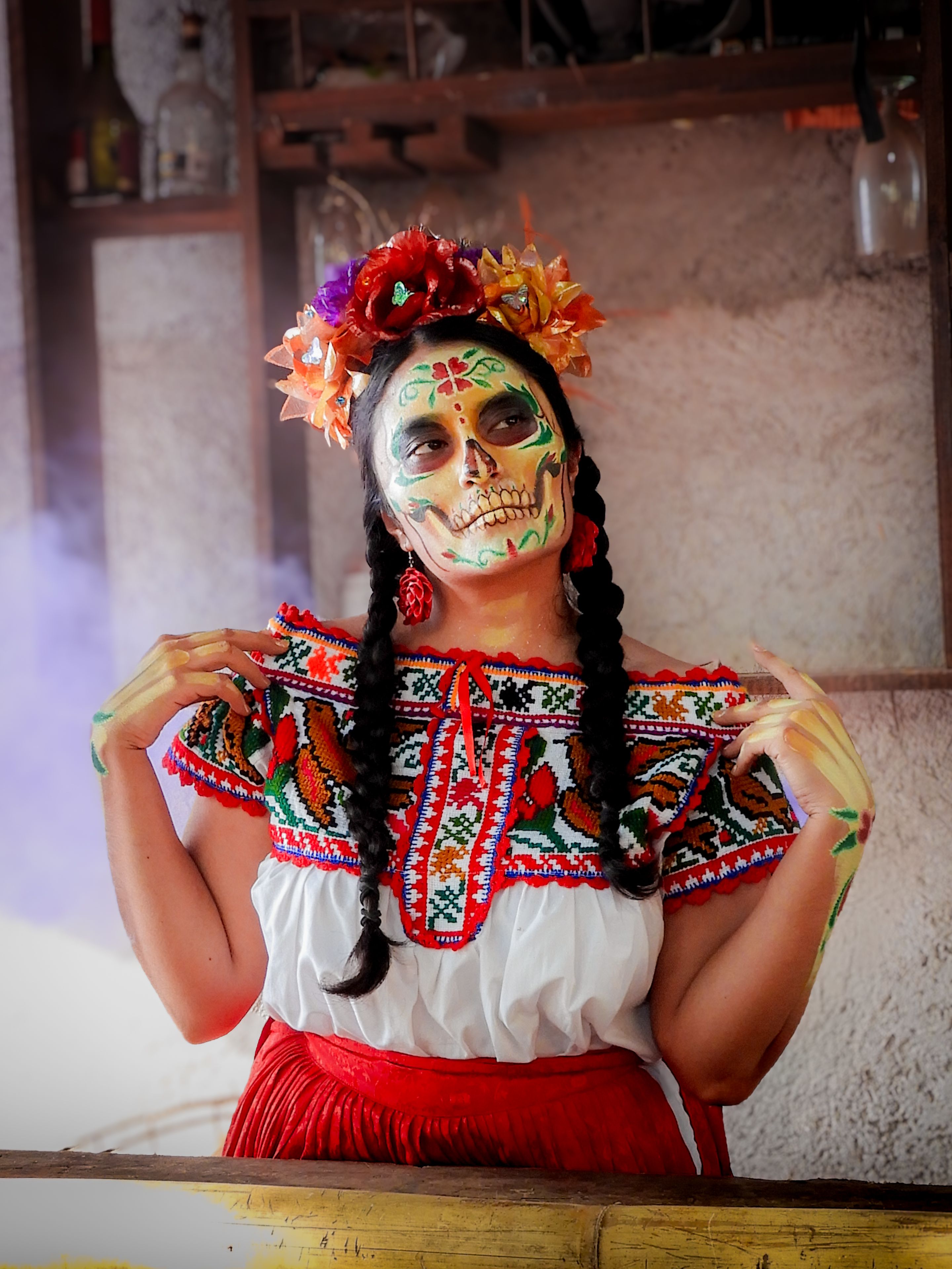 Traditional Catrina Costume for Day of the Dead · Free Stock Photo