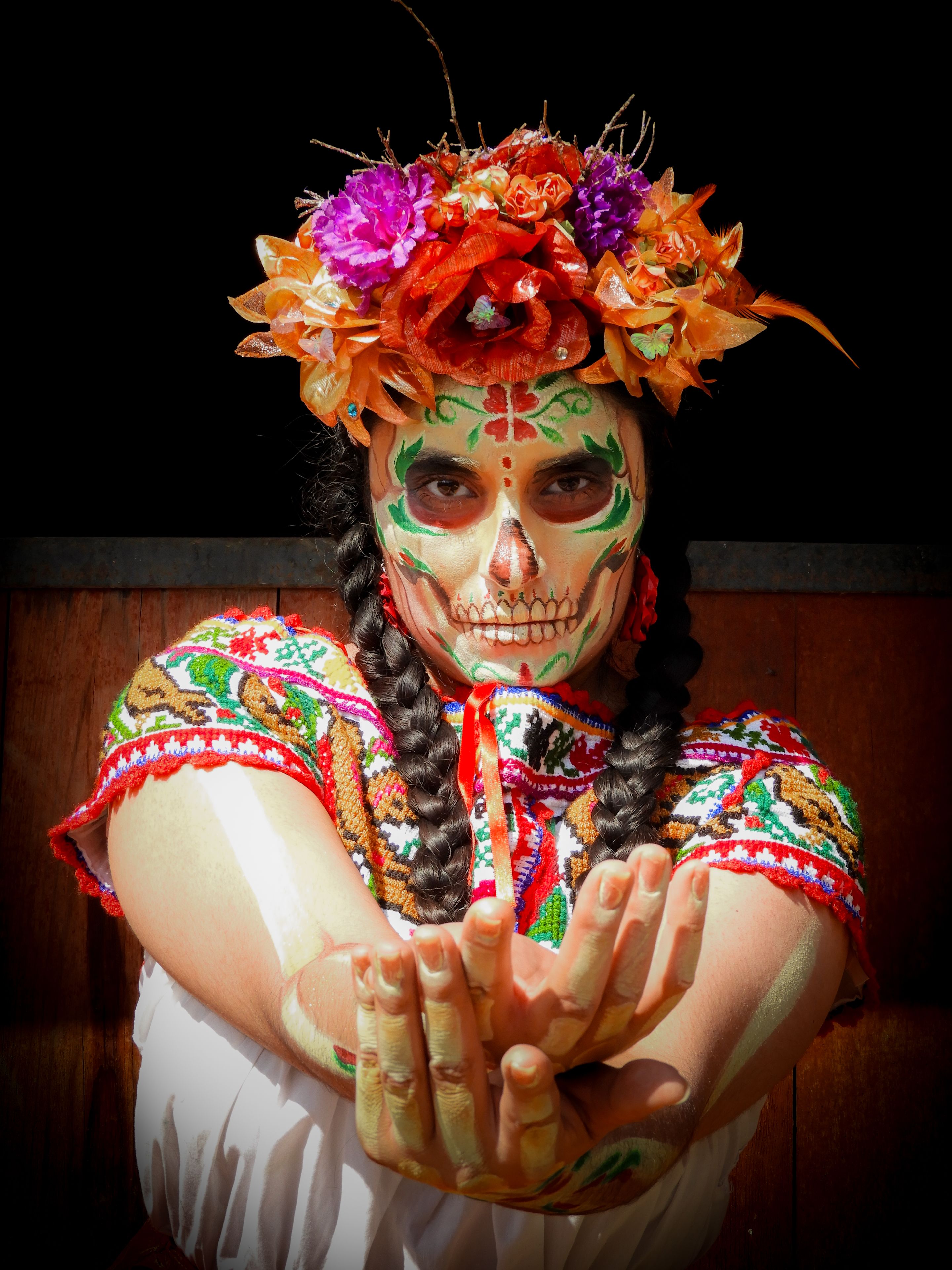 Traditional Catrina Makeup for Dia de Muertos · Free Stock Photo