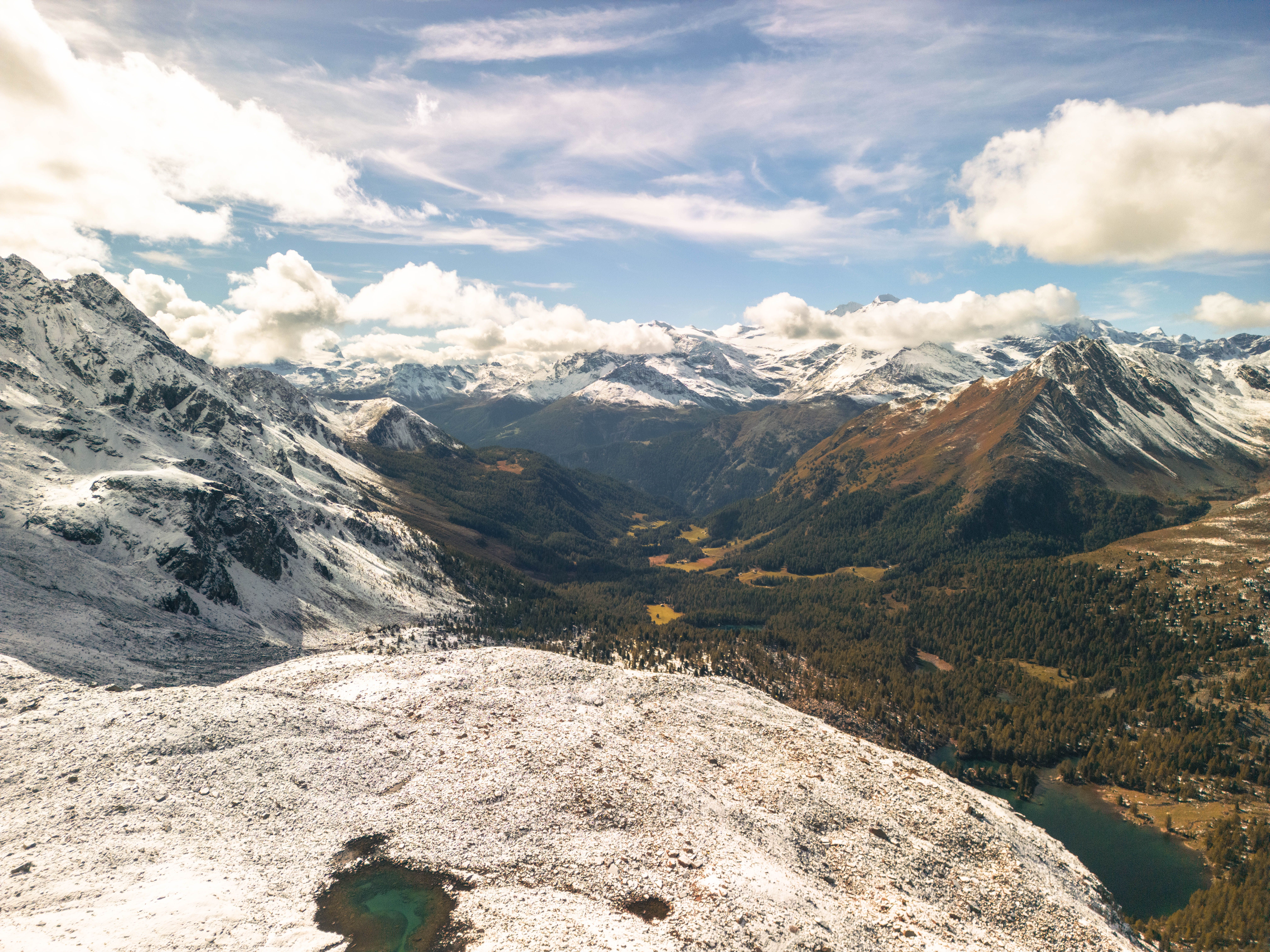 Stunning Aerial View of Swiss Alps in Winter · Free Stock Photo