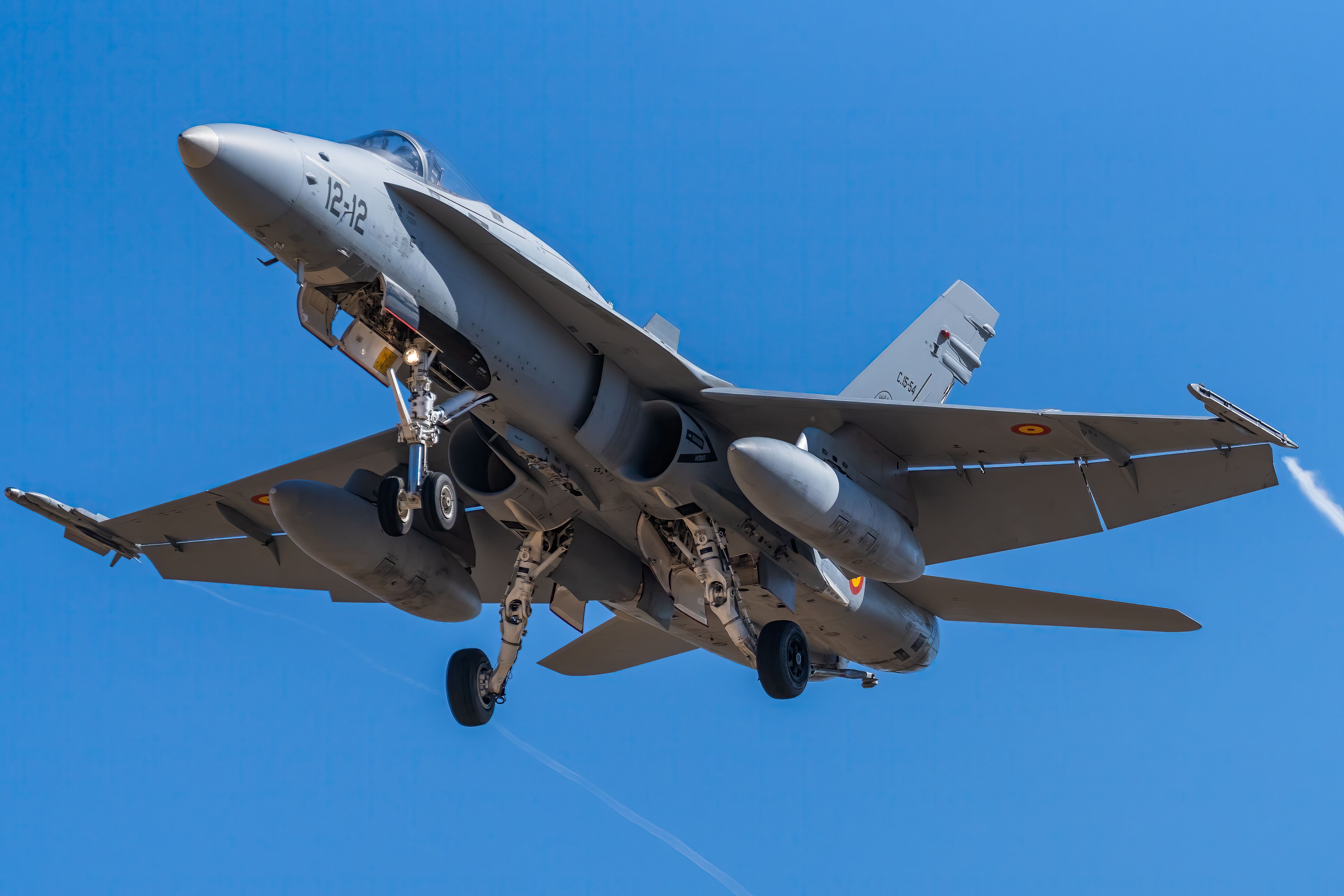 F/A-18 Fighter Jet in Flight over Albacete · Free Stock Photo