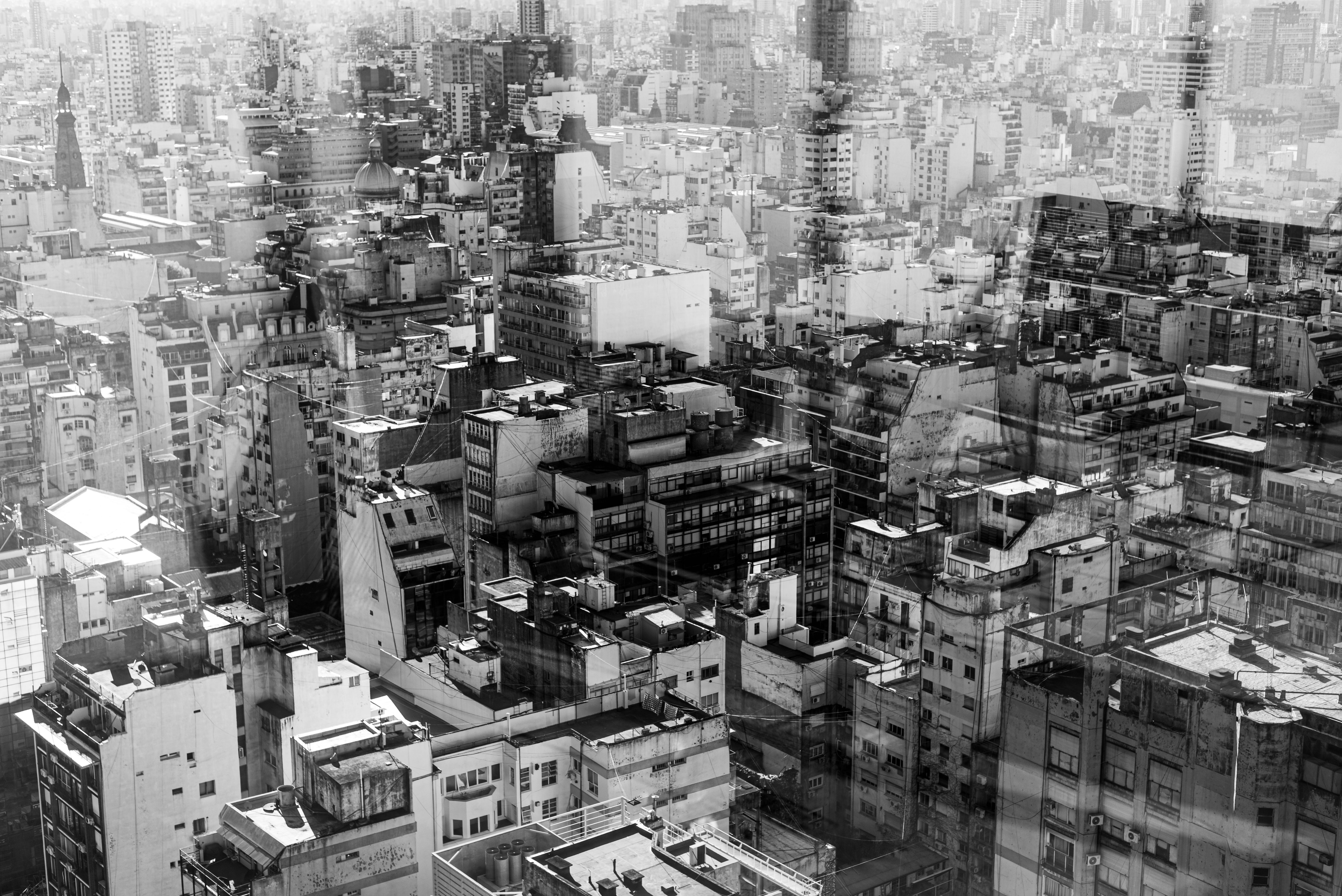 Aerial View and Grayscale Photography of High-rise Buildings · Free ...