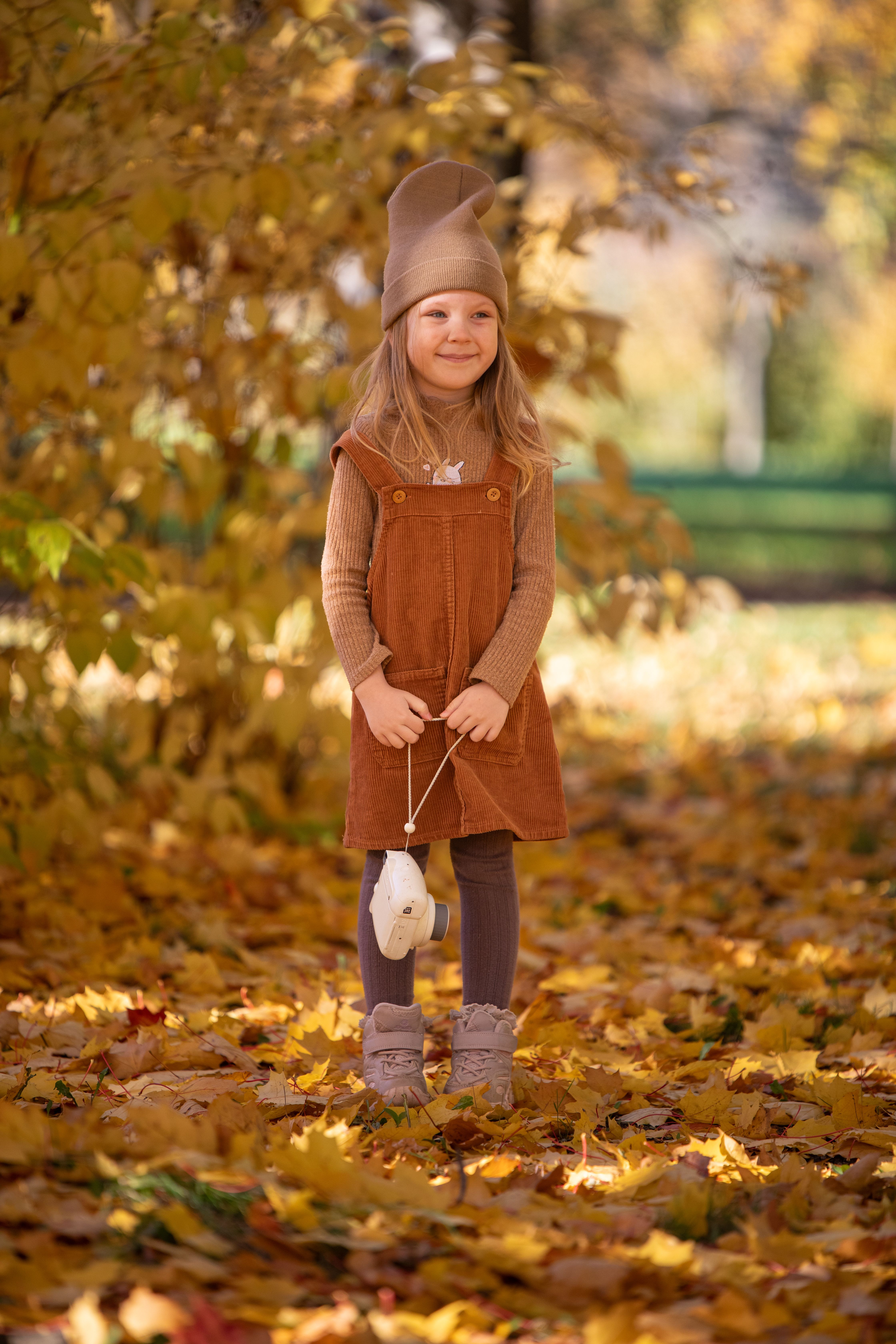 Adorable Child in Autumn Leaves at Park · Free Stock Photo