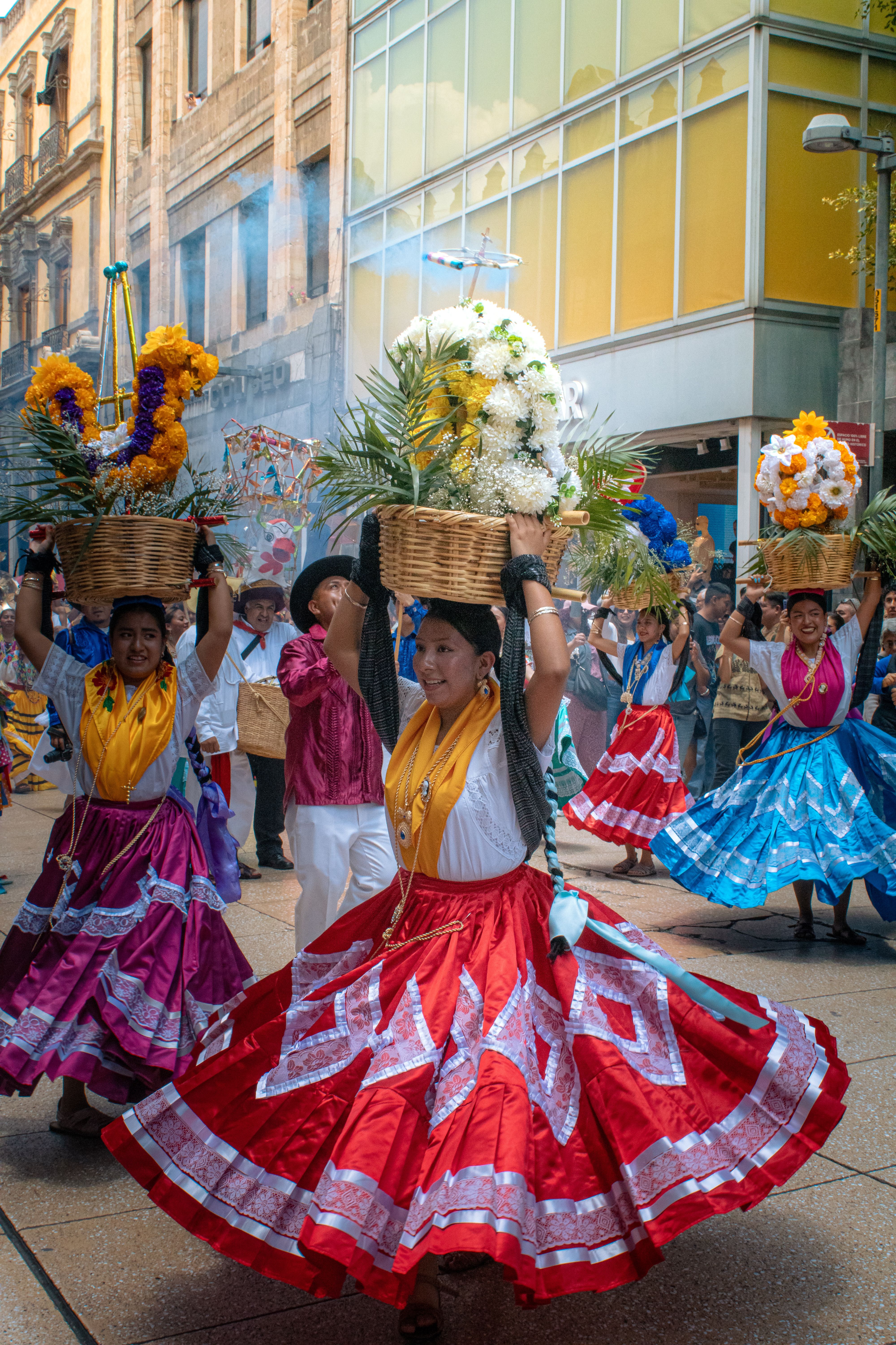 Vibrant Oaxaca Festival Parade with Traditional Attire · Free Stock Photo