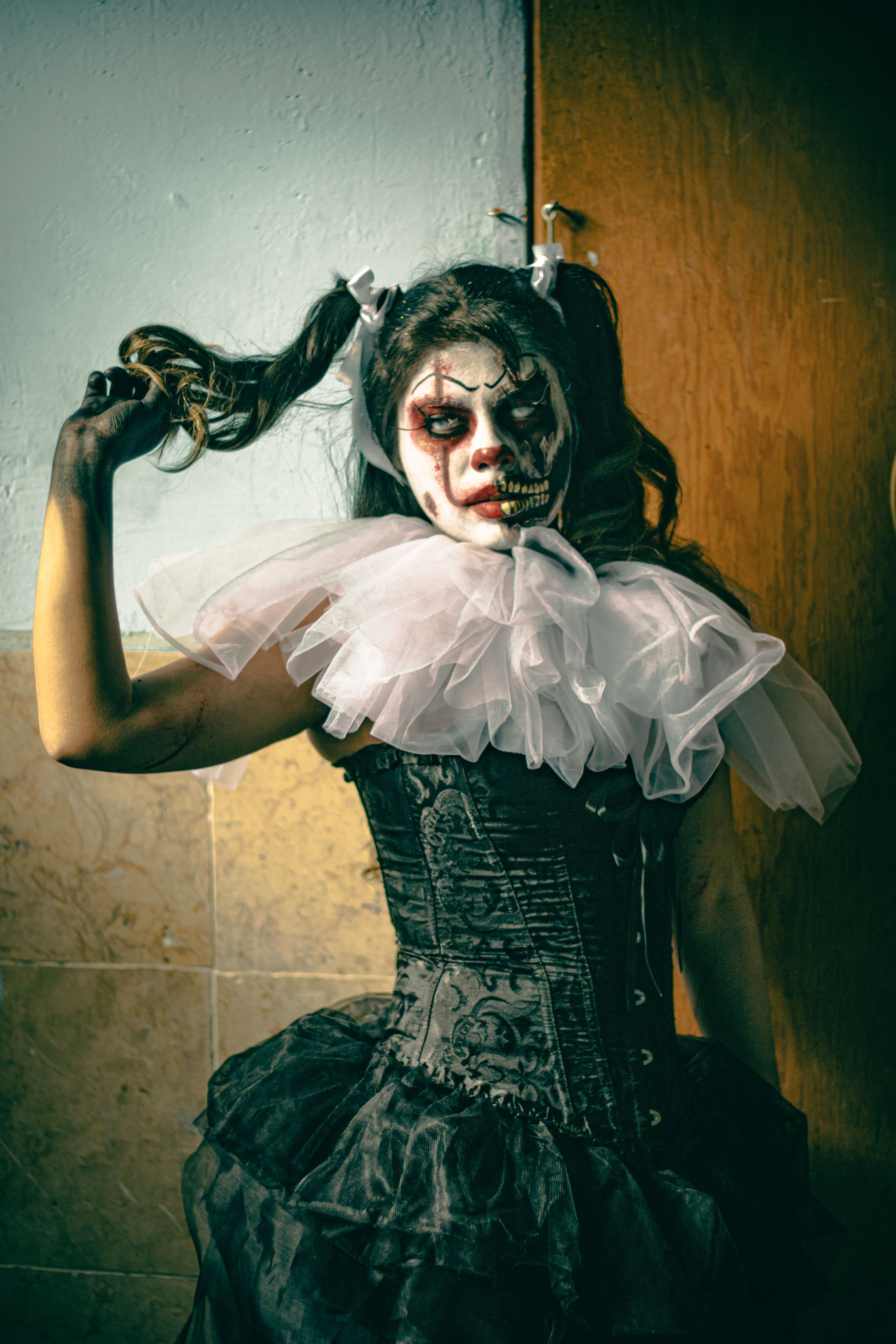 Dramatic Clown Makeup Portrait in Gothic Style · Free Stock Photo
