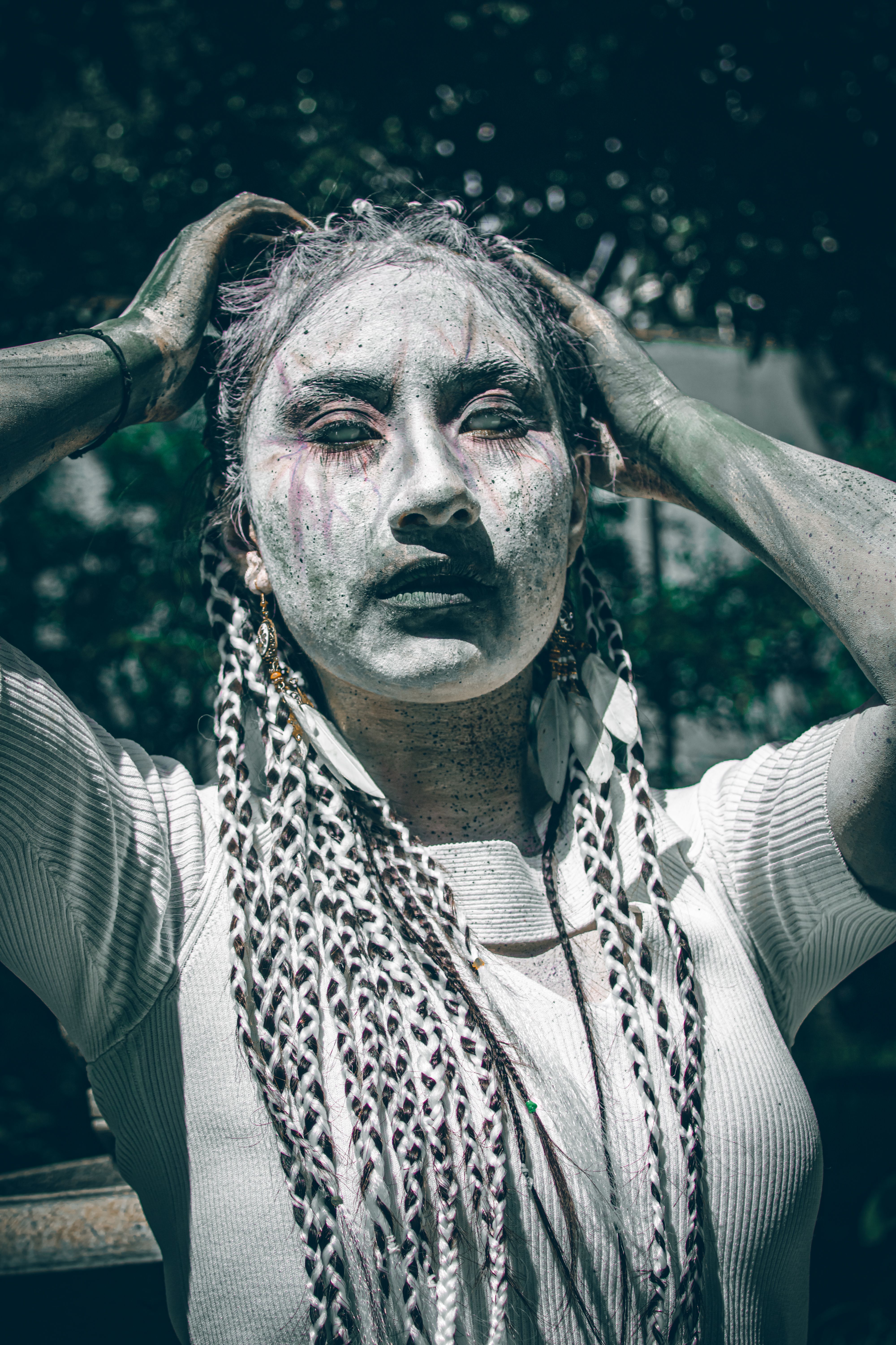 Woman Covering Her Chest with a Brown Leaf · Free Stock Photo