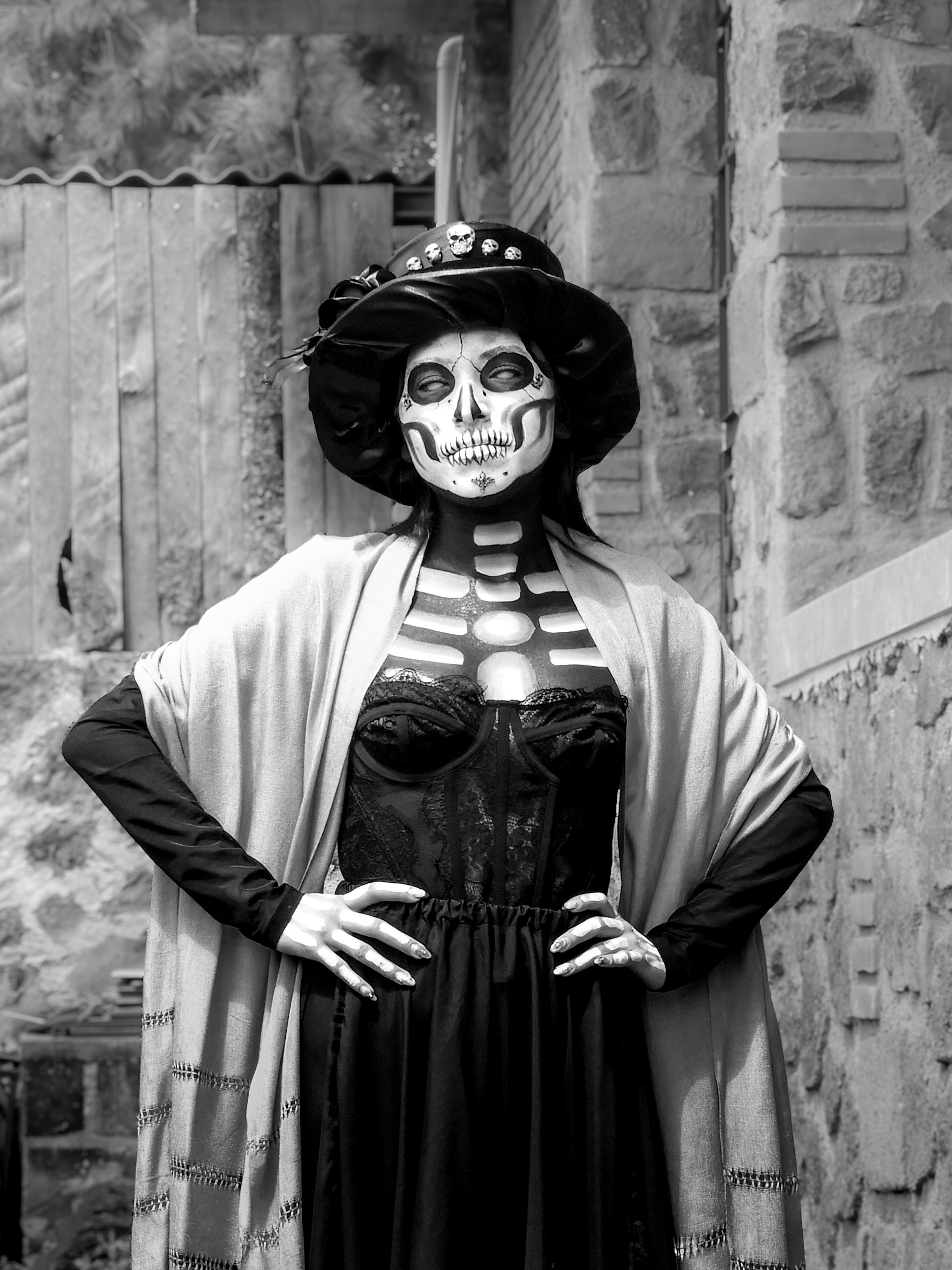 Catrina with Artistic Skeleton Makeup on Día de Muertos · Free Stock Photo