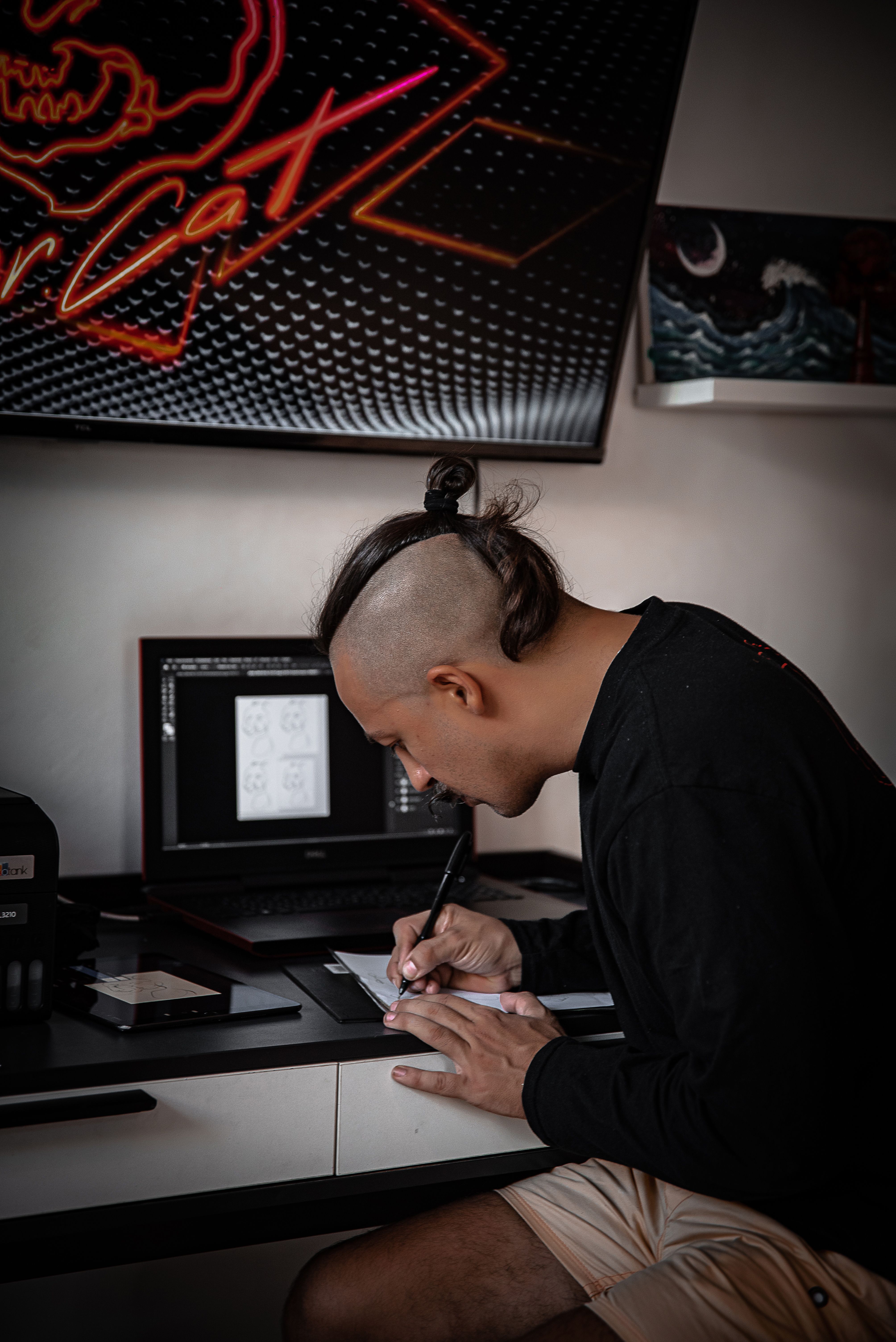 Digital Artist Working in Creative Studio Setting · Free Stock Photo