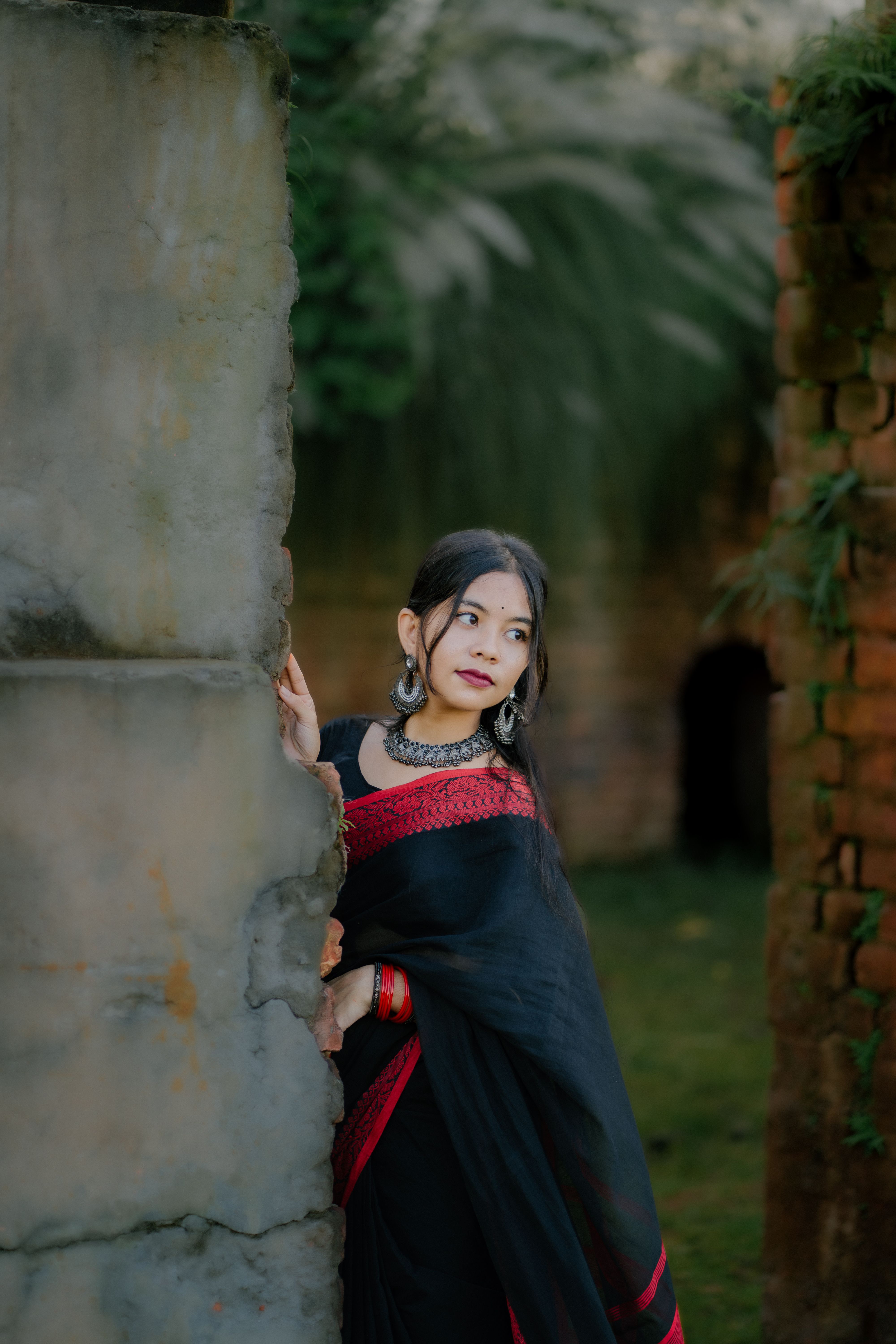 Traditional Indian Woman in Purple Saree · Free Stock Photo