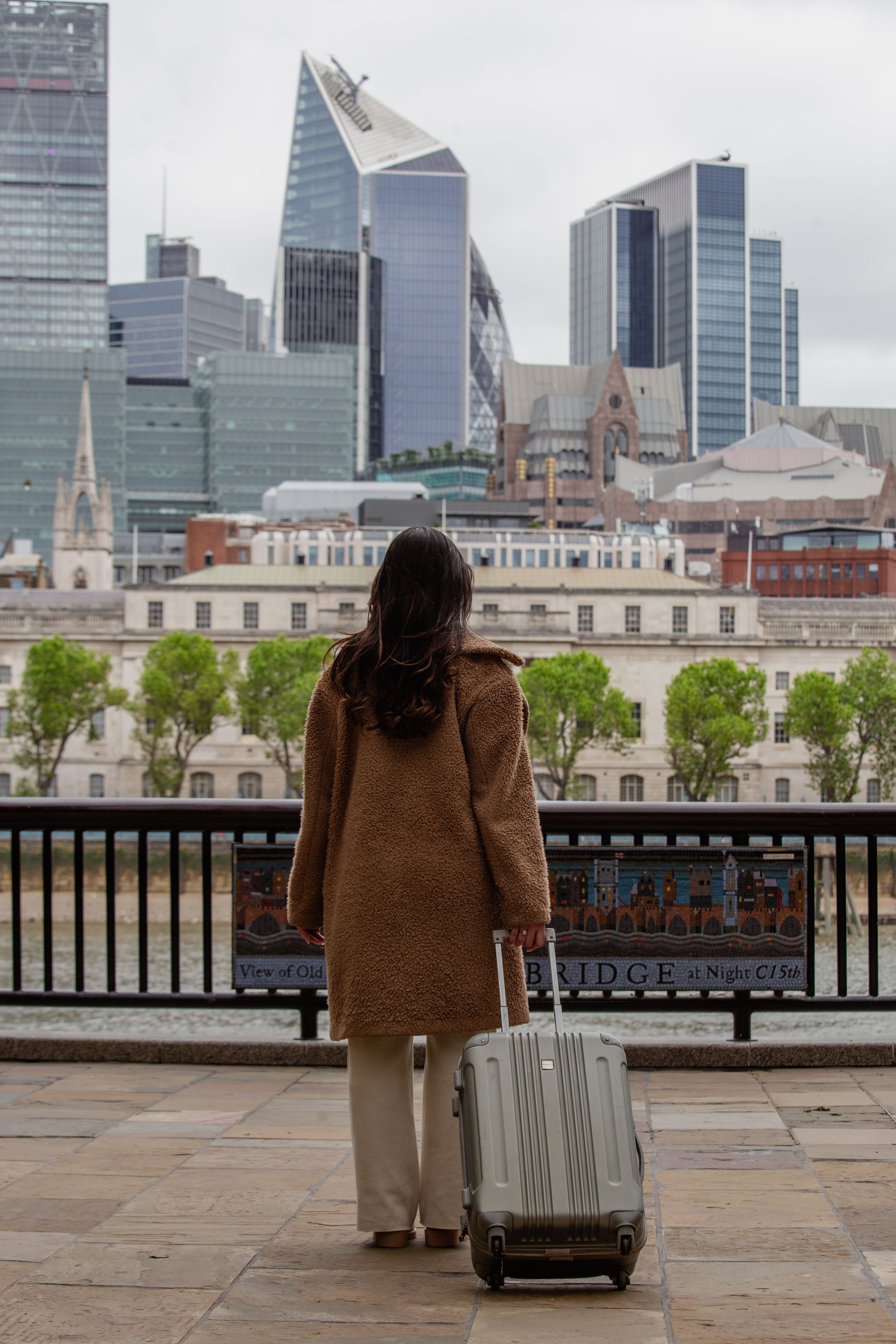 Traveler Overlooking London's Modern Skyline · Free Stock Photo