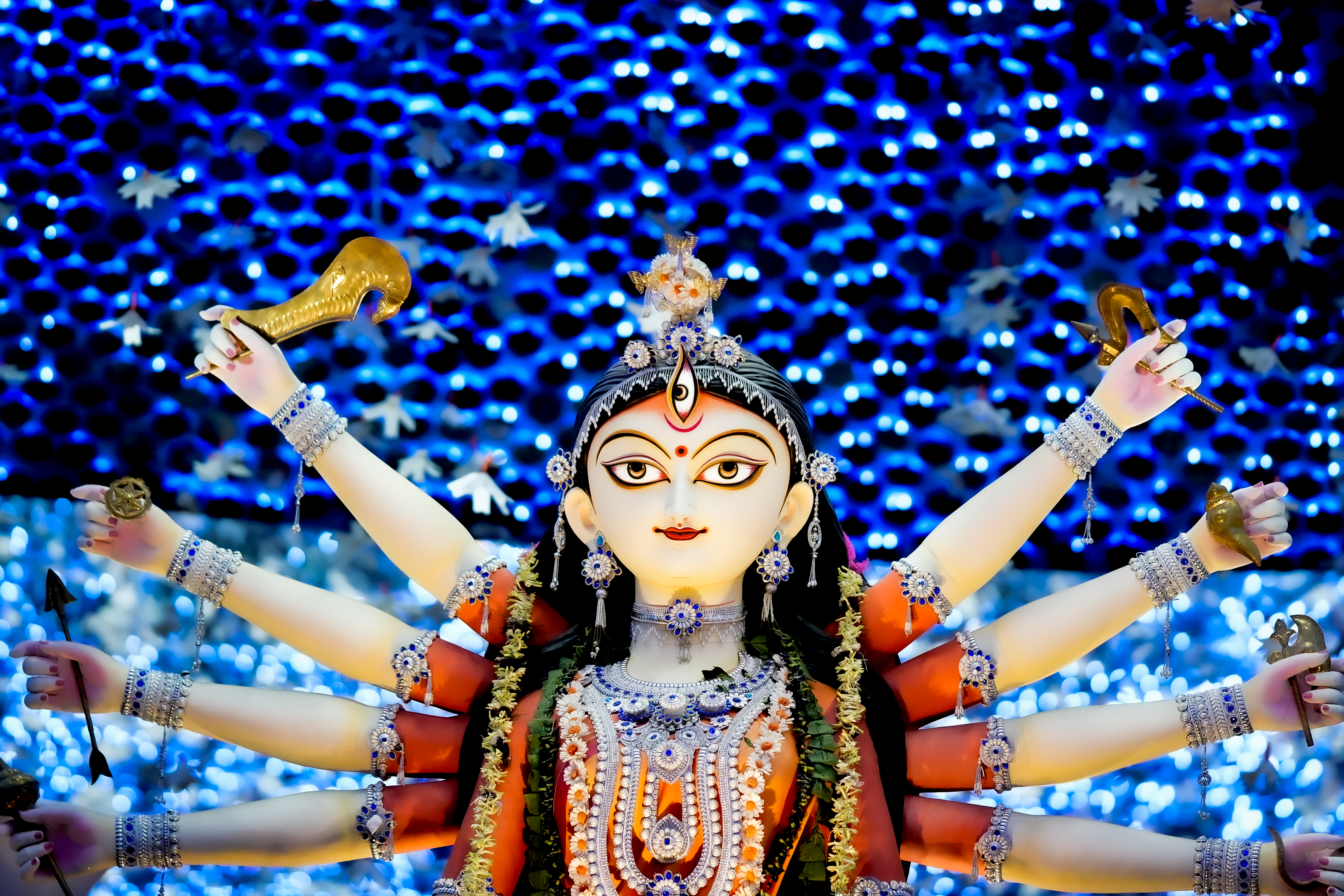 Vibrant Durga Idol at Kolkata Festival · Free Stock Photo