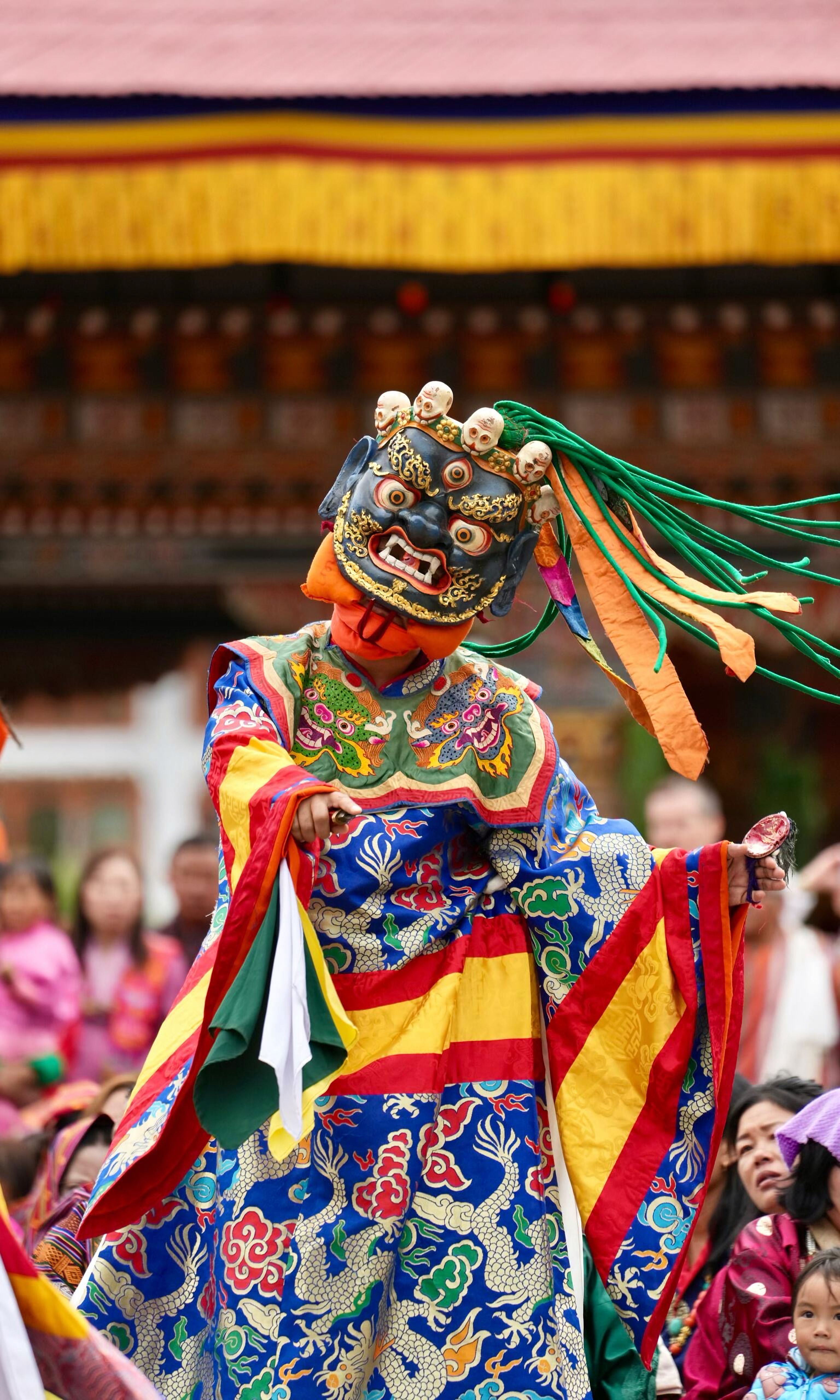Traditional Bhutanese Festival Mask Dance · Free Stock Photo