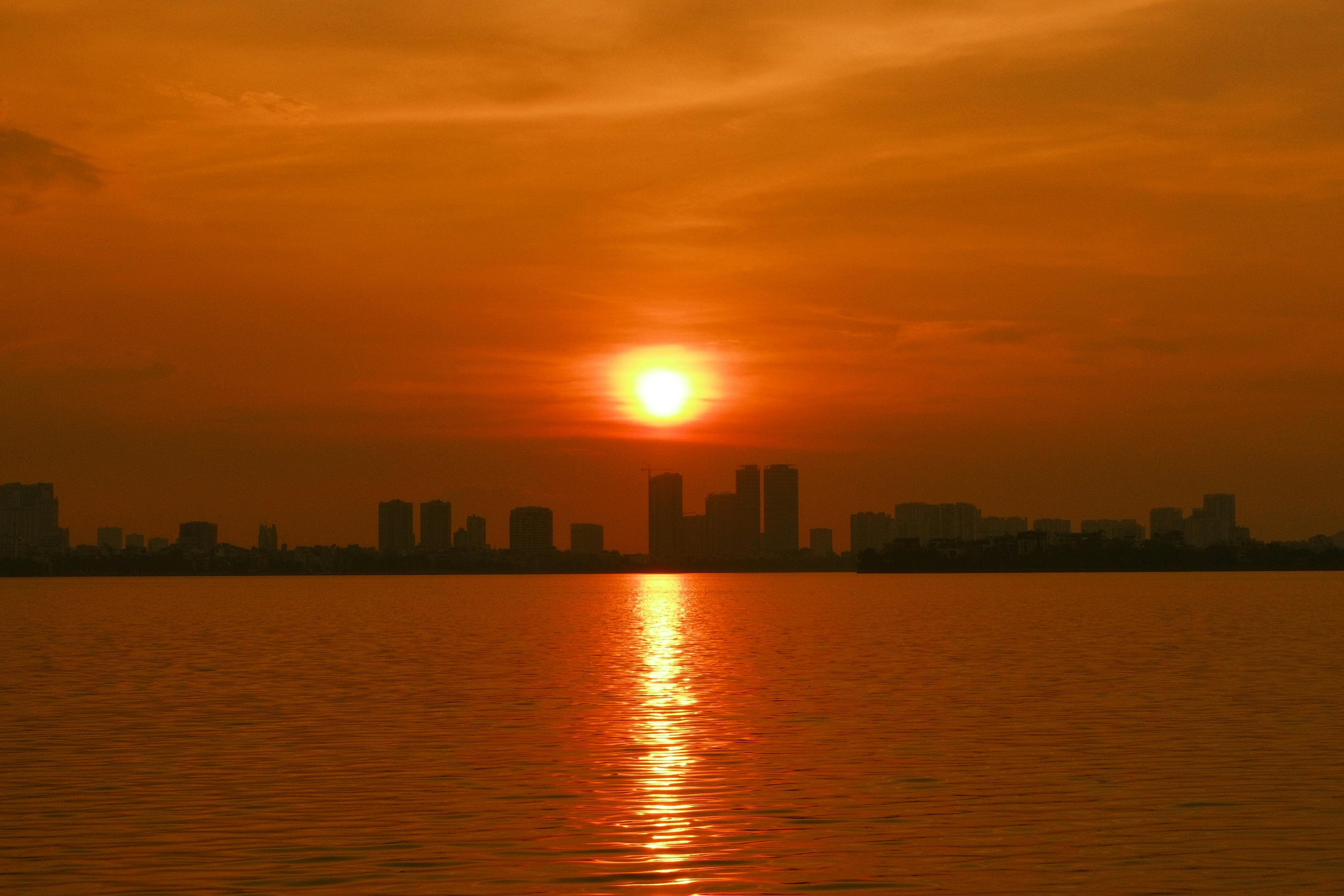 Stunning Orange Sunset Over Indore Skyline · Free Stock Photo
