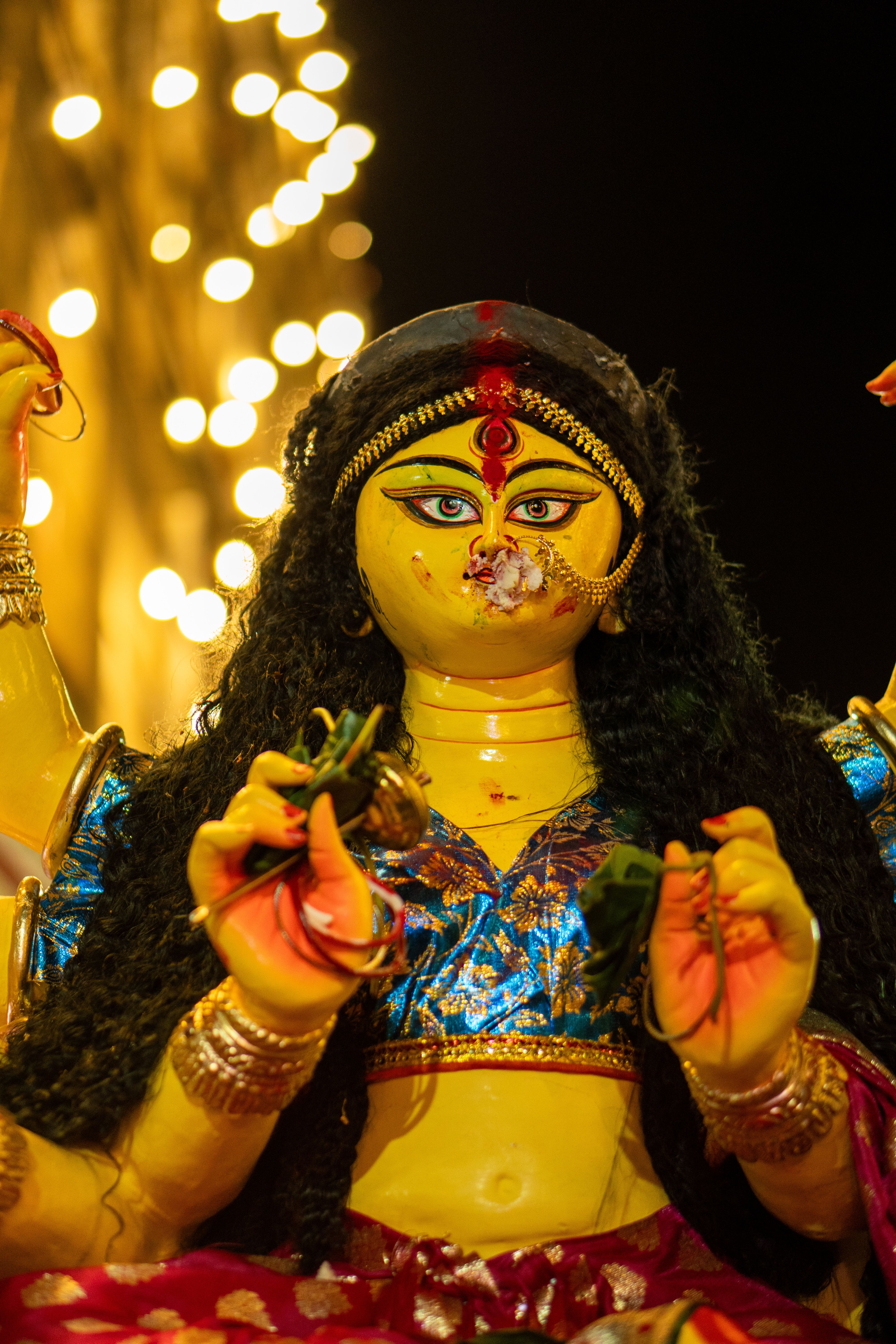 Colorful Durga Statue During Festival Celebration · Free Stock Photo