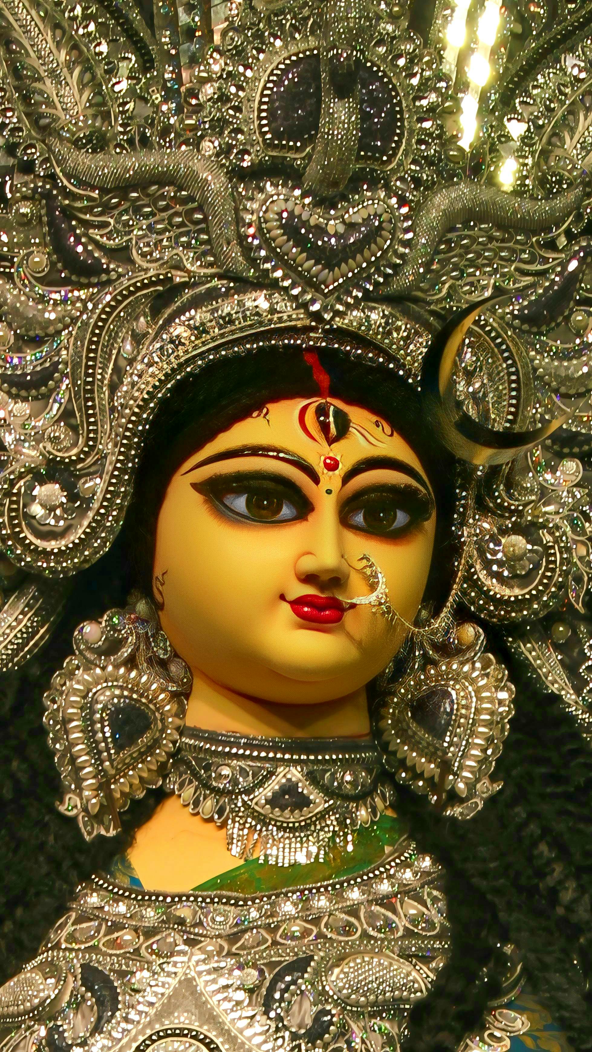 Intricate Durga Idol with Silver Detailing · Free Stock Photo