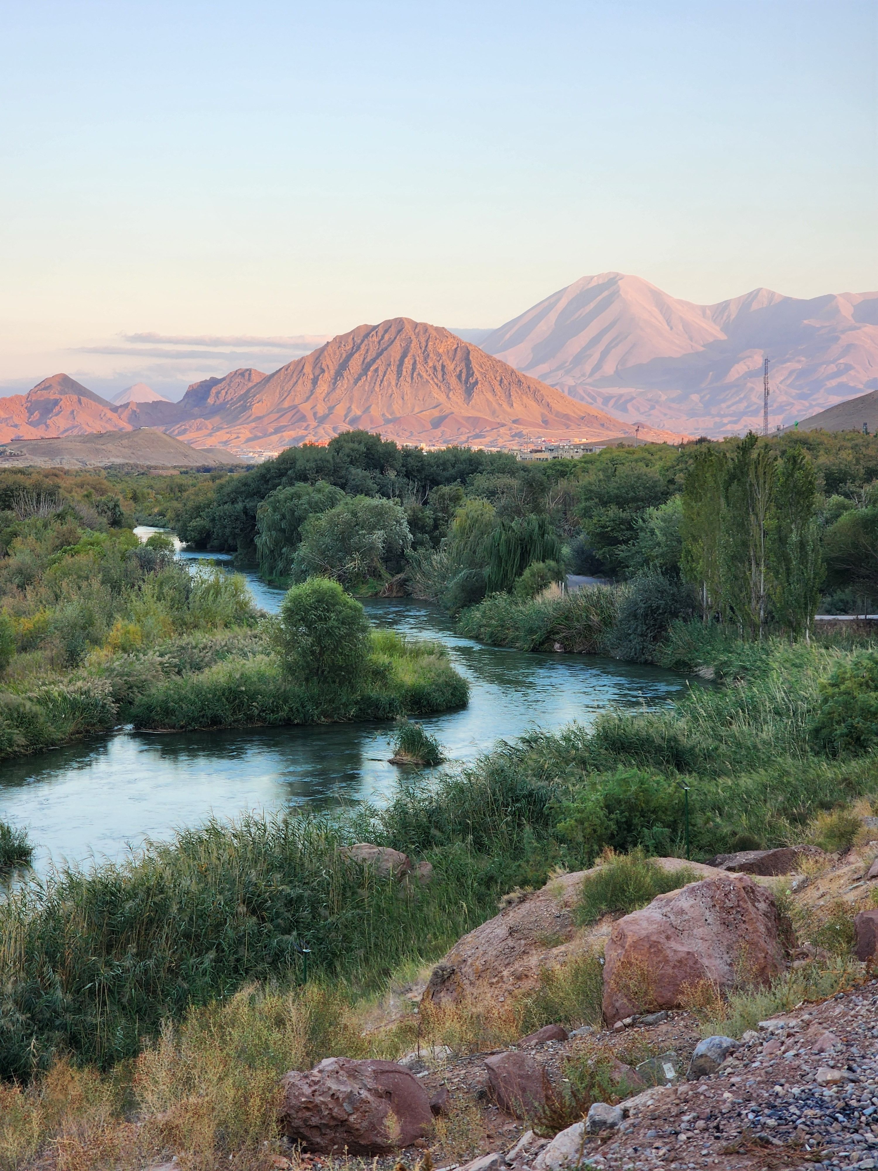 Scenic Mountain Landscape with River at Dusk · Free Stock Photo