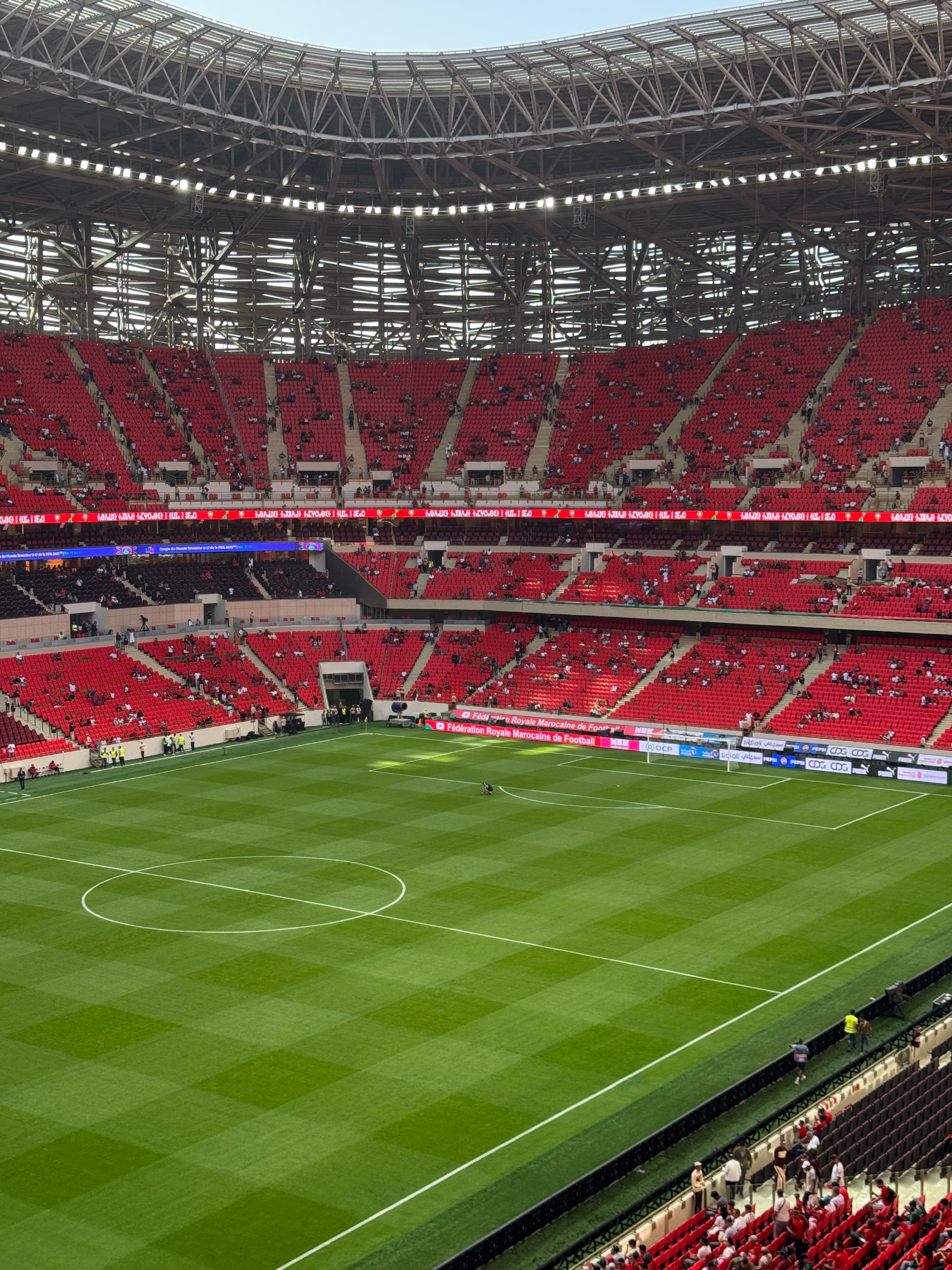 Spacious Red and Green Football Stadium · Free Stock Photo