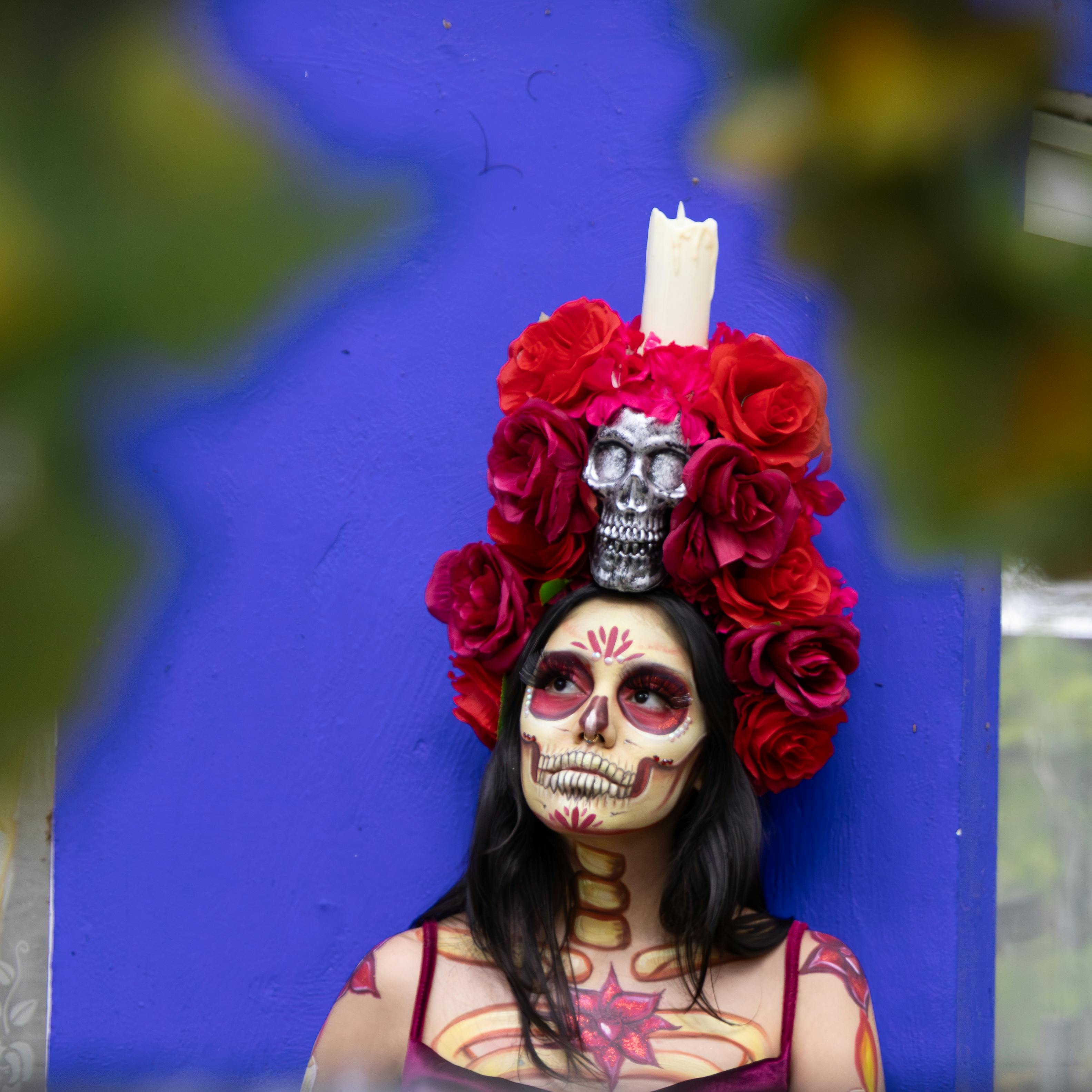 Colorful Dia de los Muertos Costume in Mexico City · Free Stock Photo