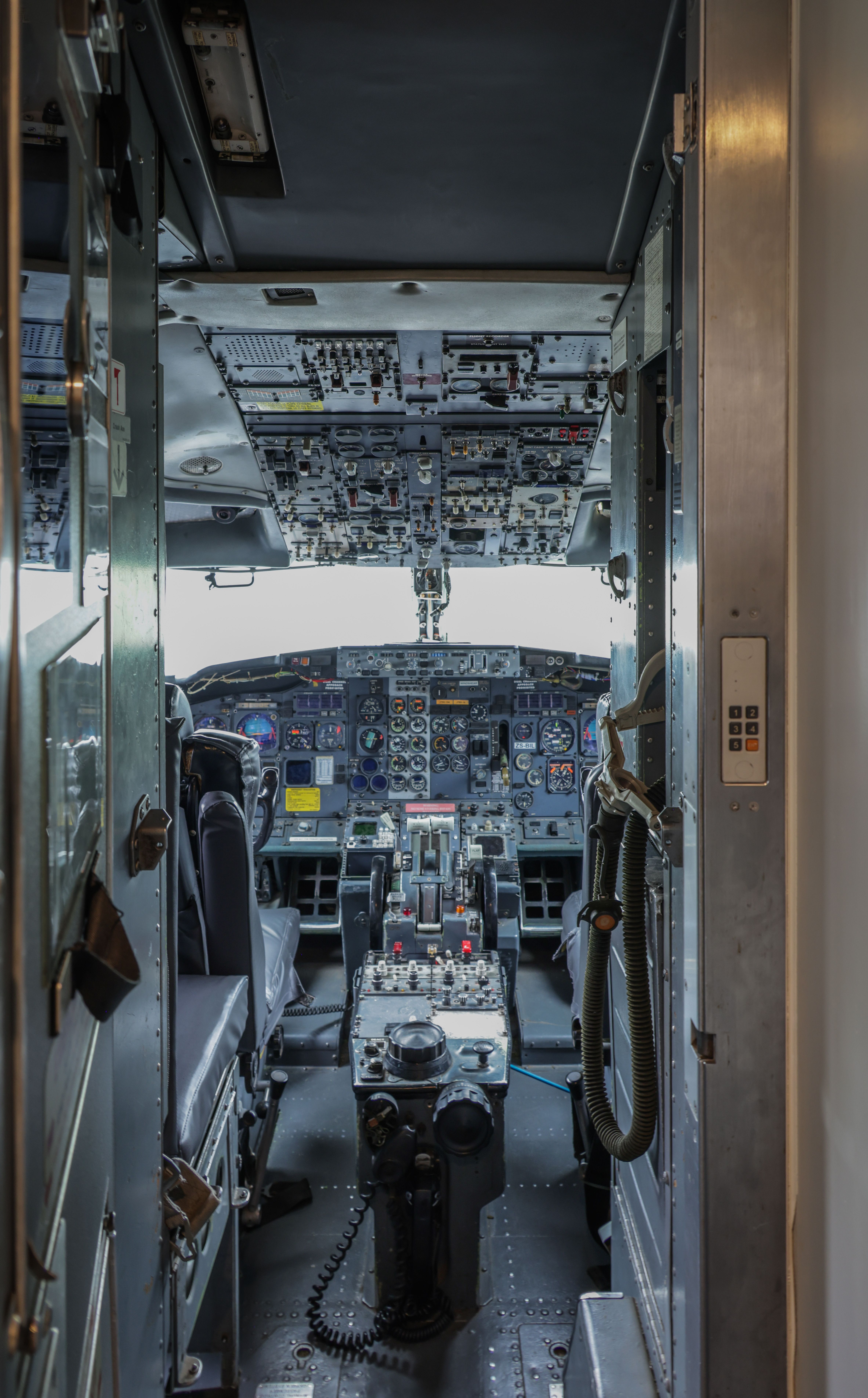 Airplane Cockpit with Controls and Instruments · Free Stock Photo