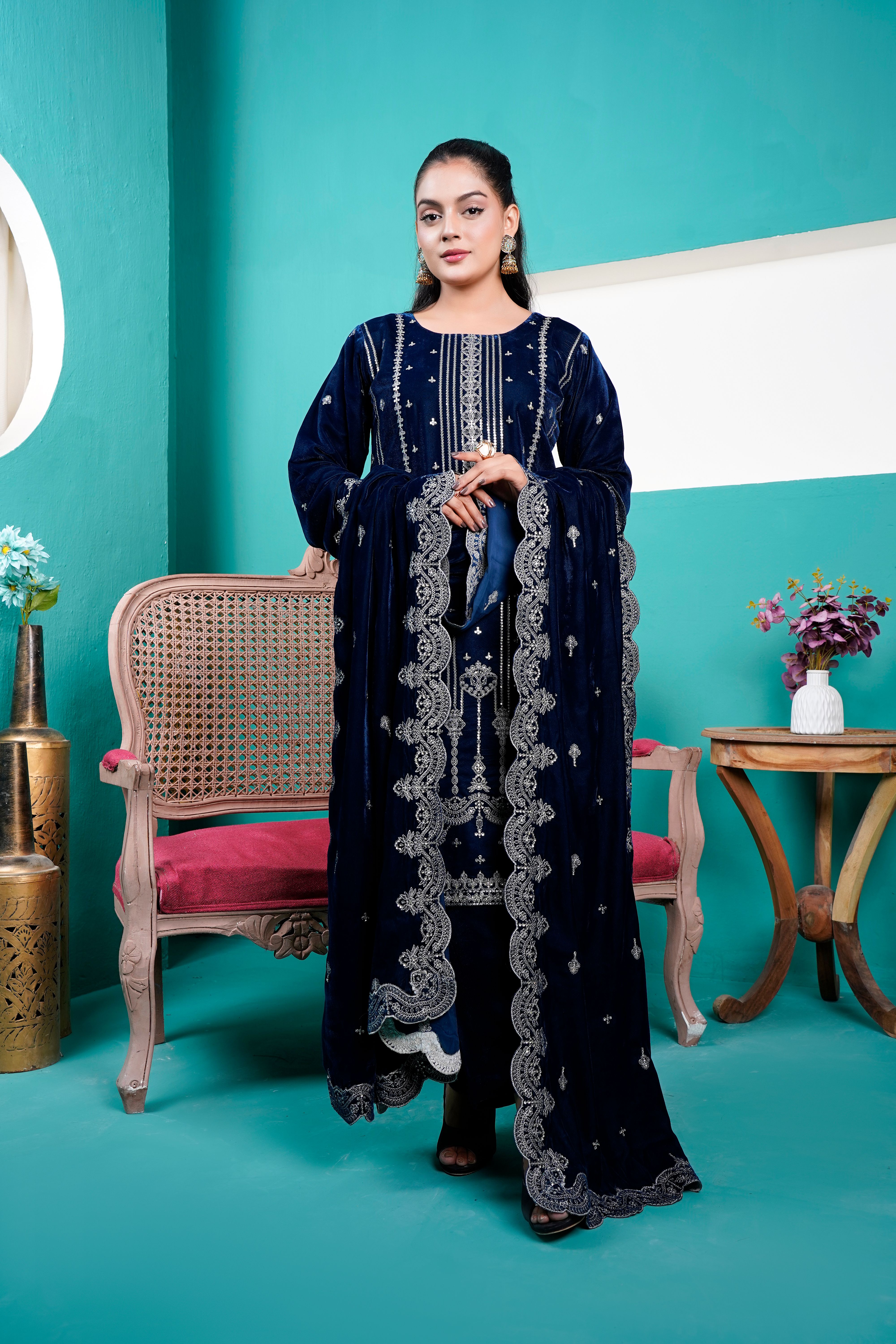 Elegant Eastern Fashion with Velvet Dress · Free Stock Photo