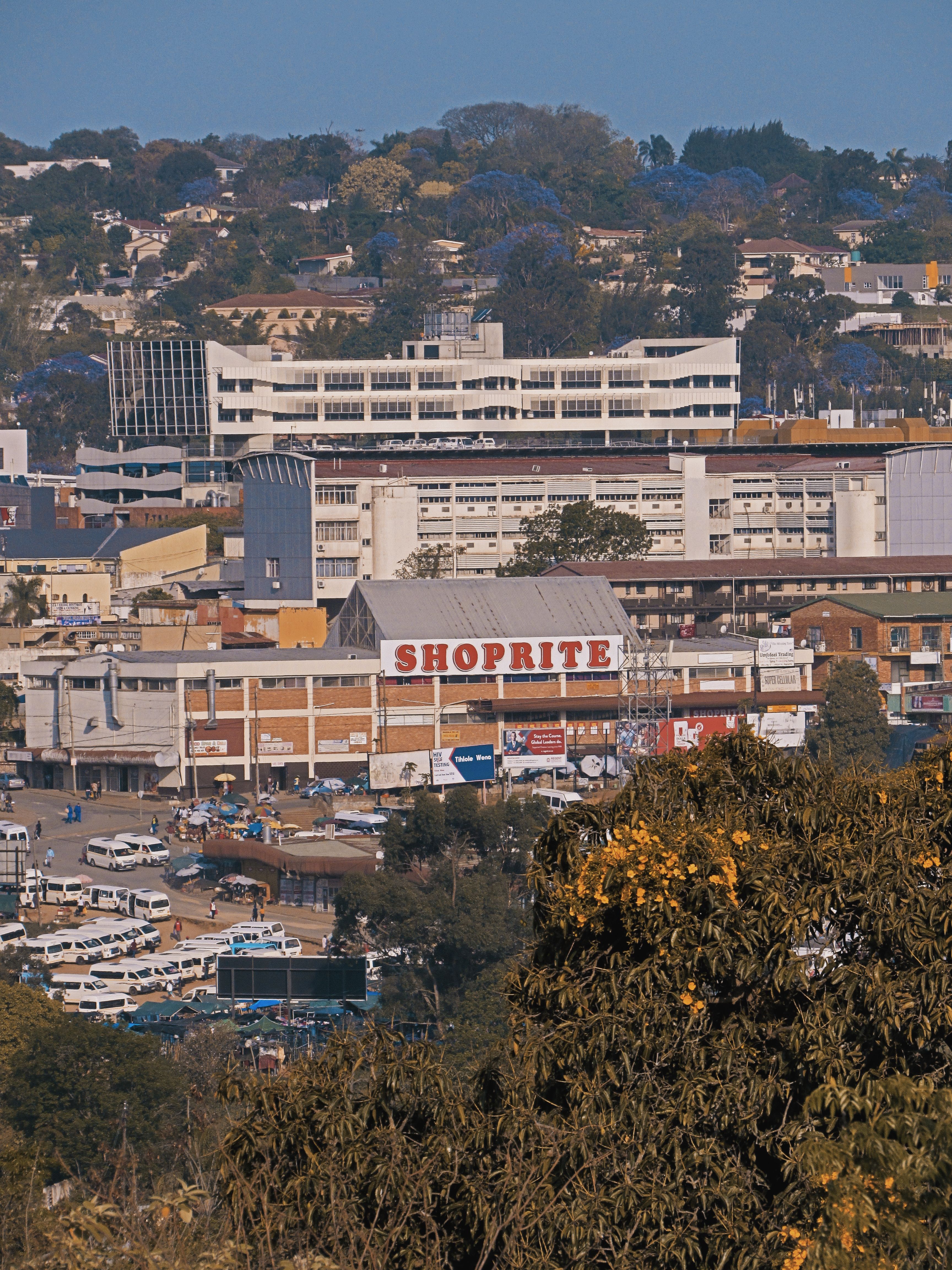 Aerial View of Mbabane Cityscape with Shoprite · Free Stock Photo