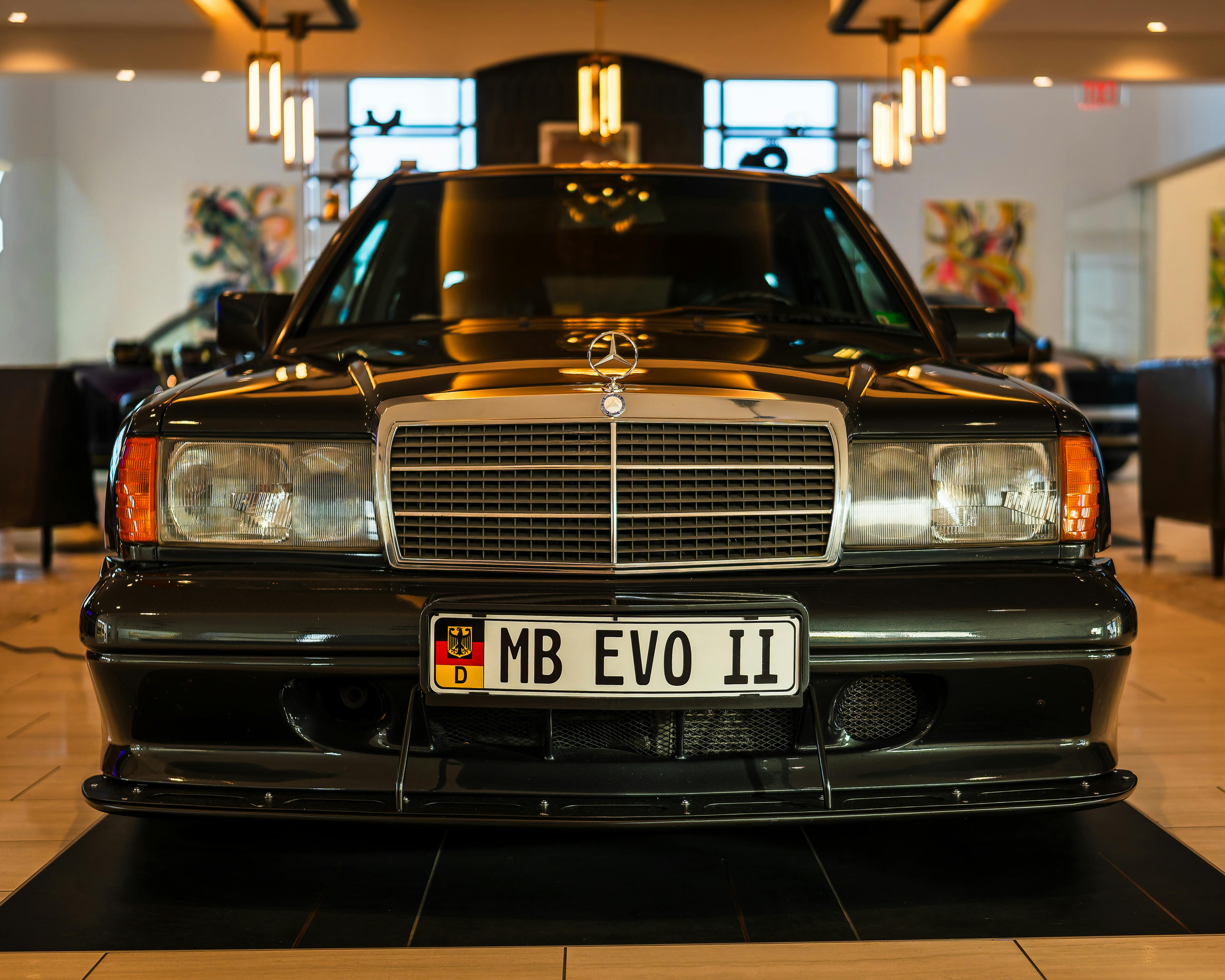Luxury Car Front View in Showroom Setting · Free Stock Photo