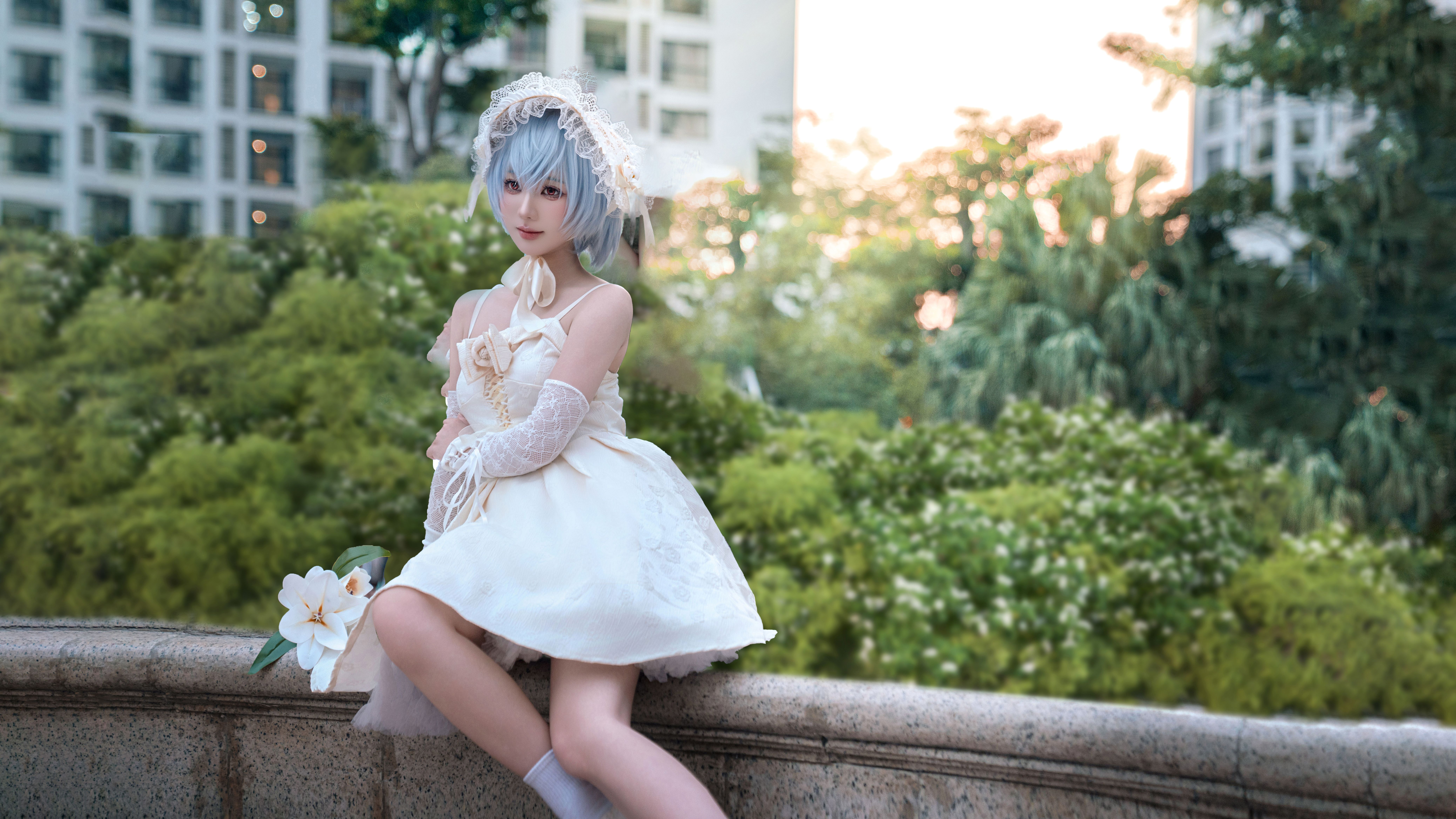 Elegant Cosplay Character in Serene Outdoor Setting · Free Stock Photo