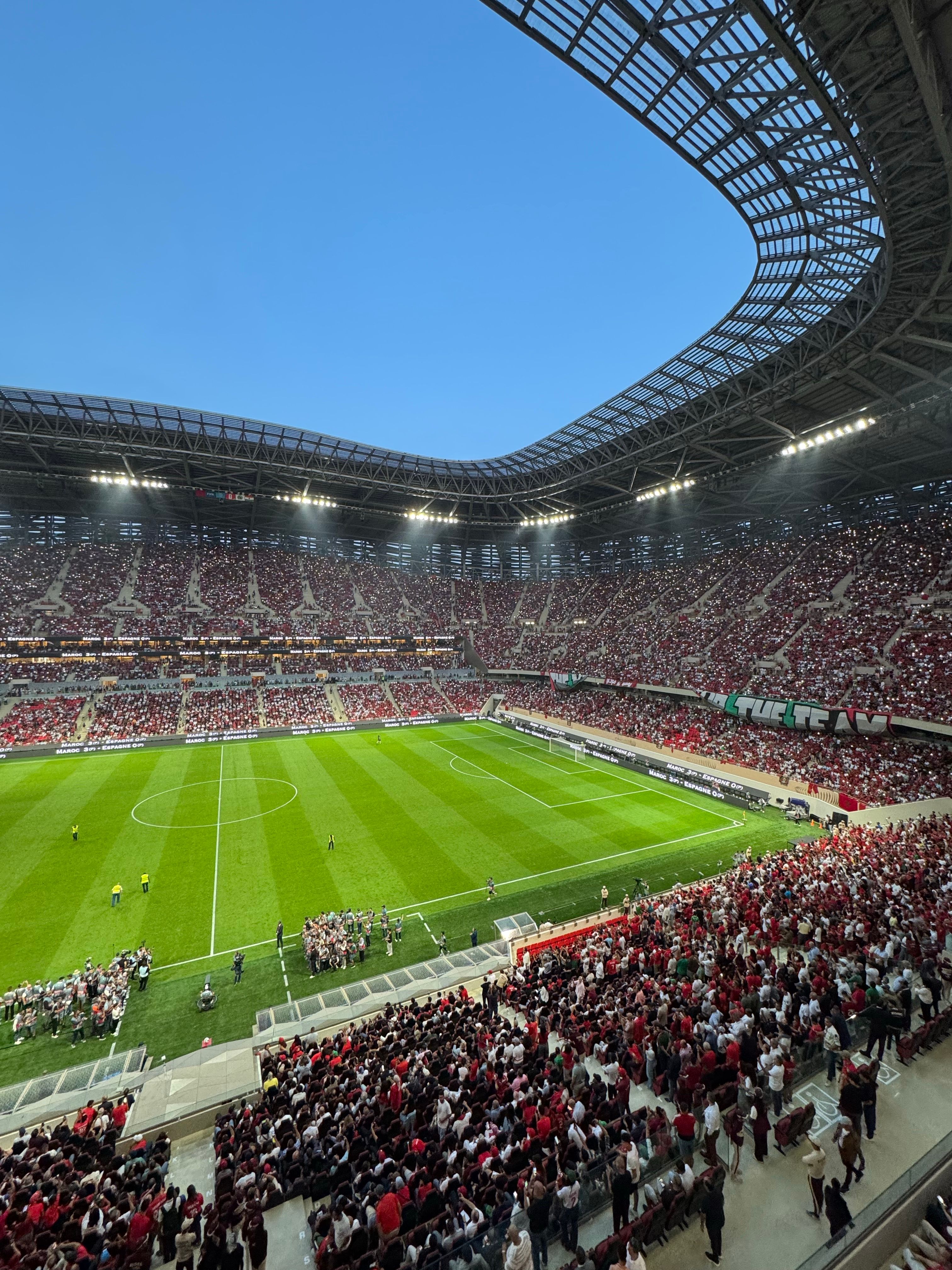 Vibrant Football Stadium Match in Morocco · Free Stock Photo
