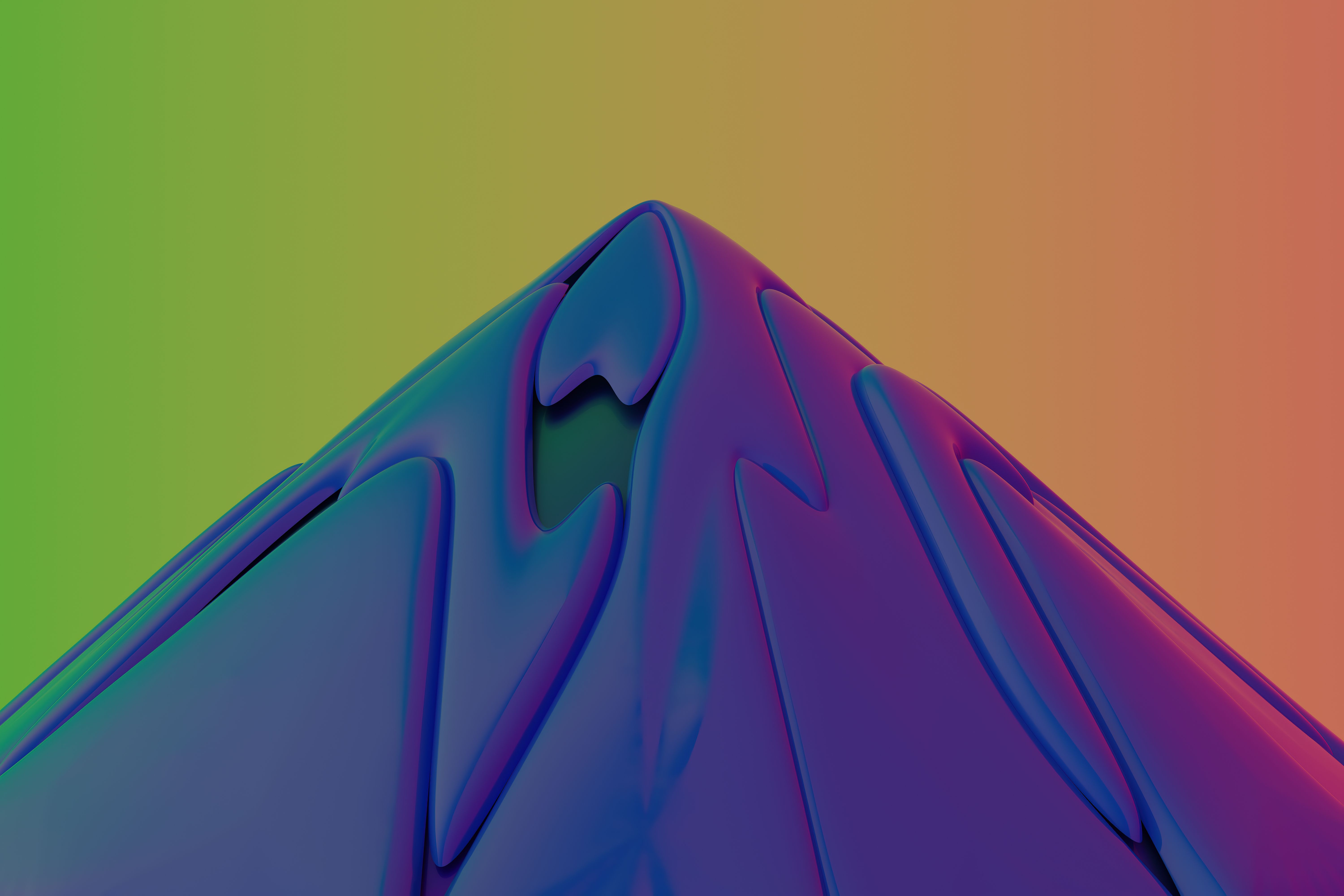 Vibrant Abstract 3D Render with Gradient Colors · Free Stock Photo