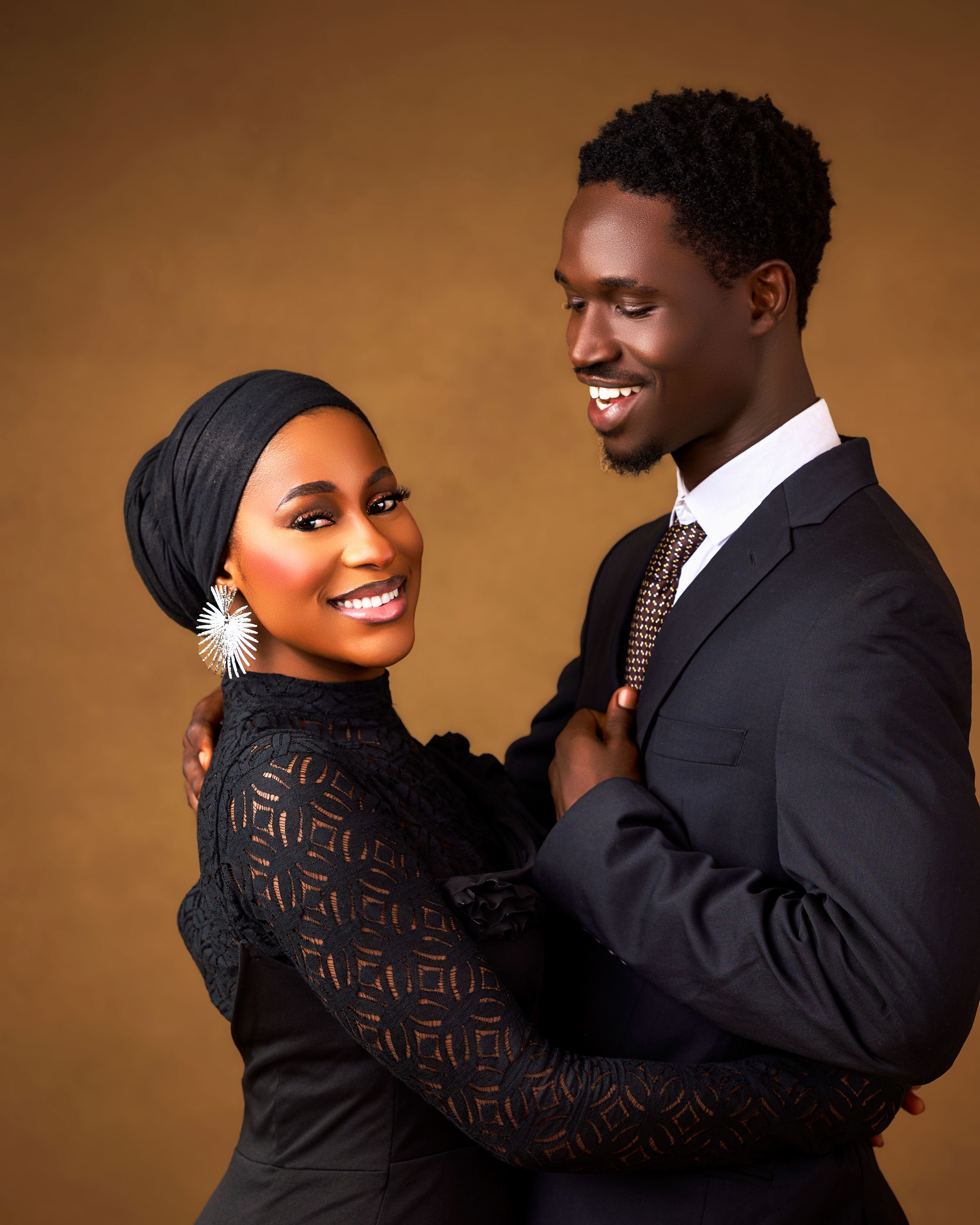 Elegant Couple Portrait in Formal Attire · Free Stock Photo