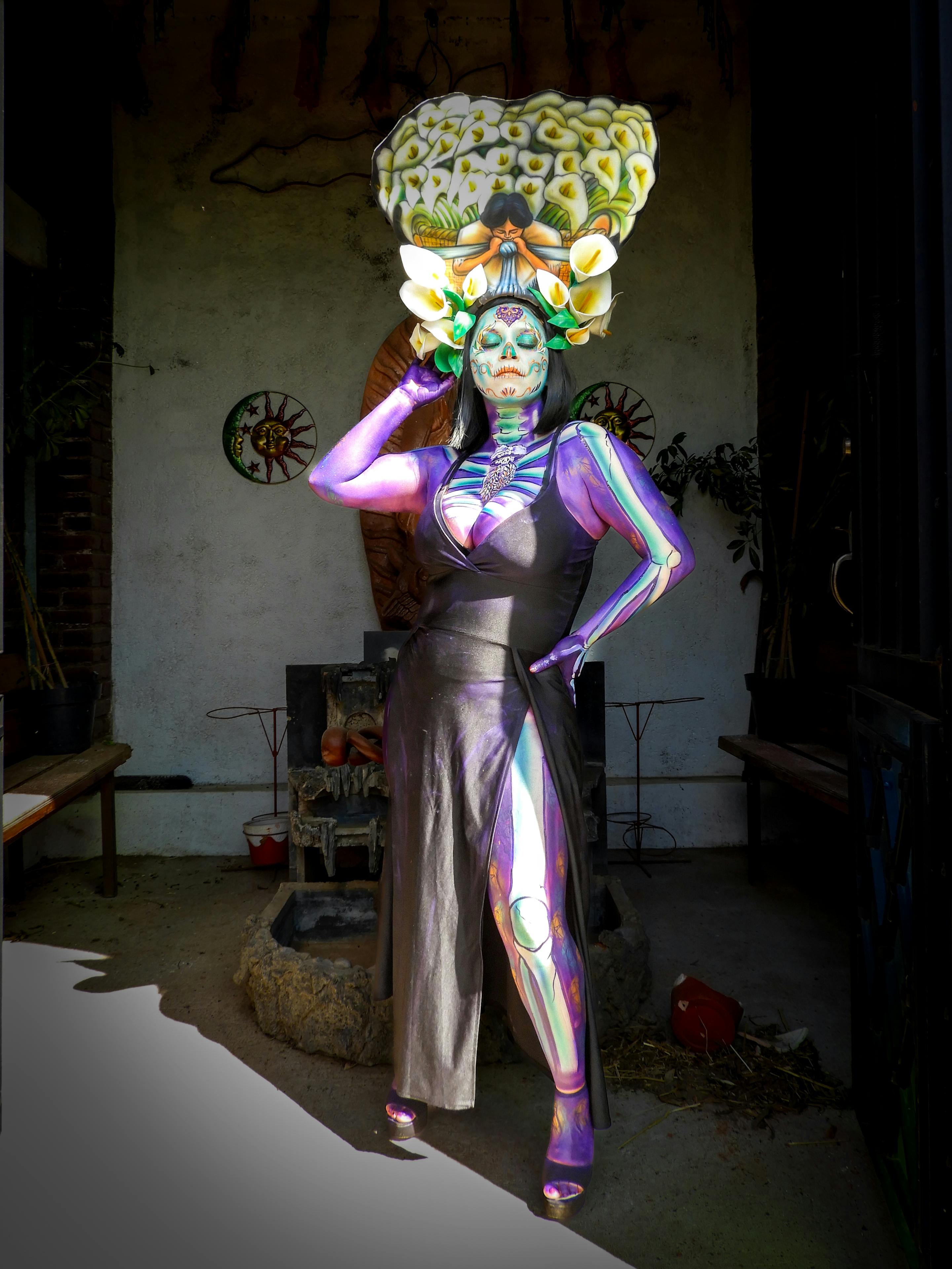 Colorful Catrina Costume in Mexican Celebration · Free Stock Photo