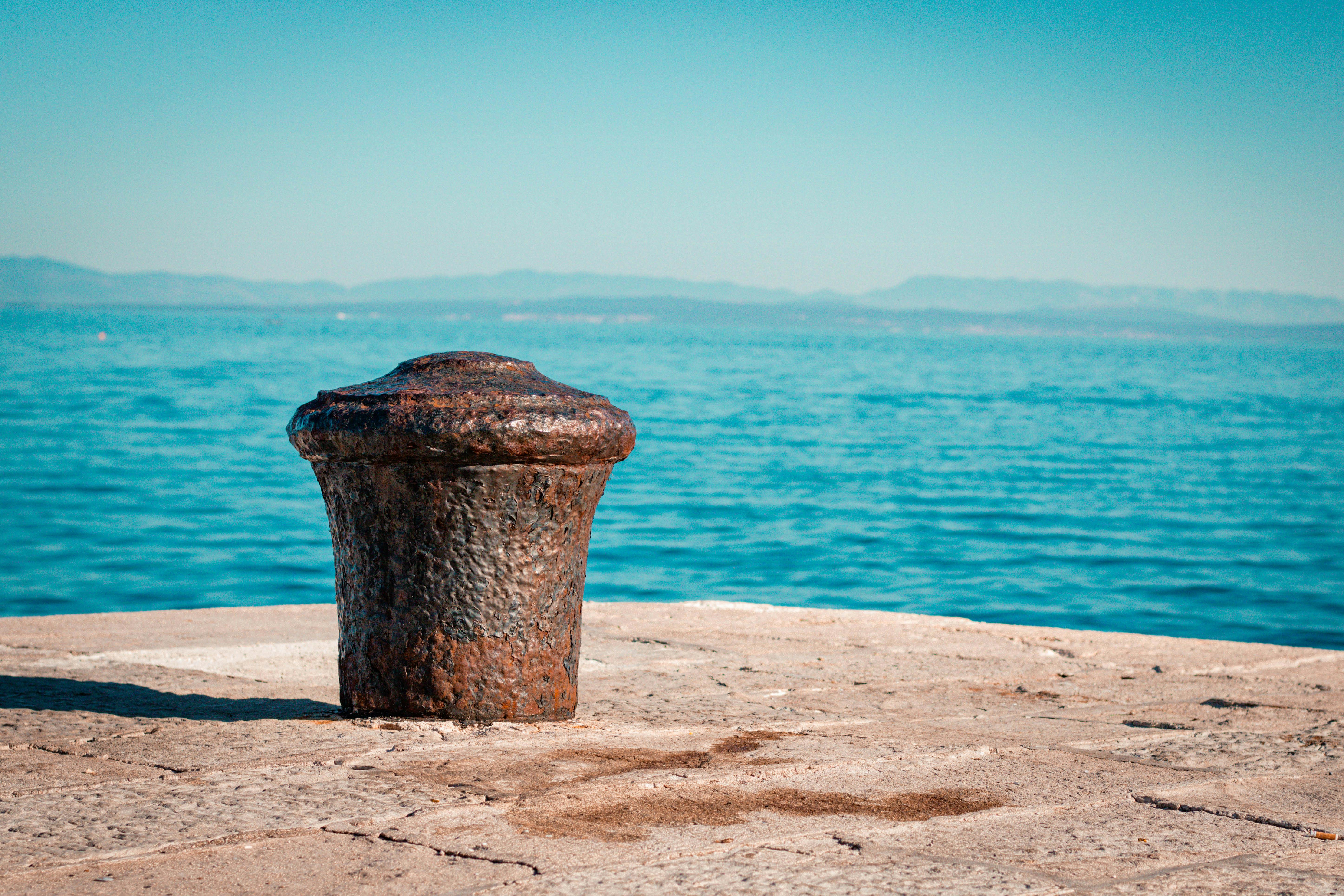Rustic Bollard by the Adriatic Sea in Lovran · Free Stock Photo