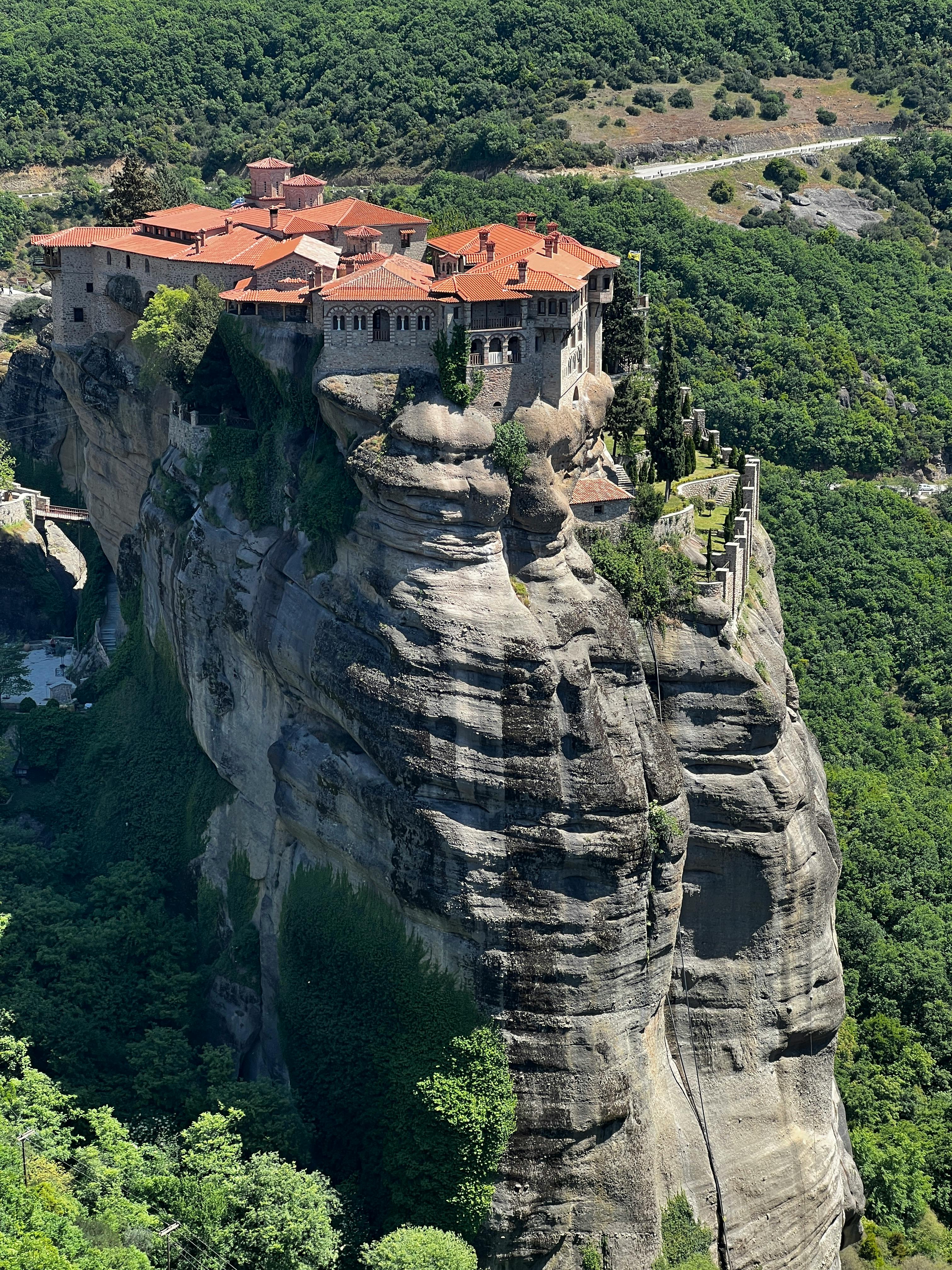 Monastery atop Meteora rock formation, Greece · Free Stock Photo