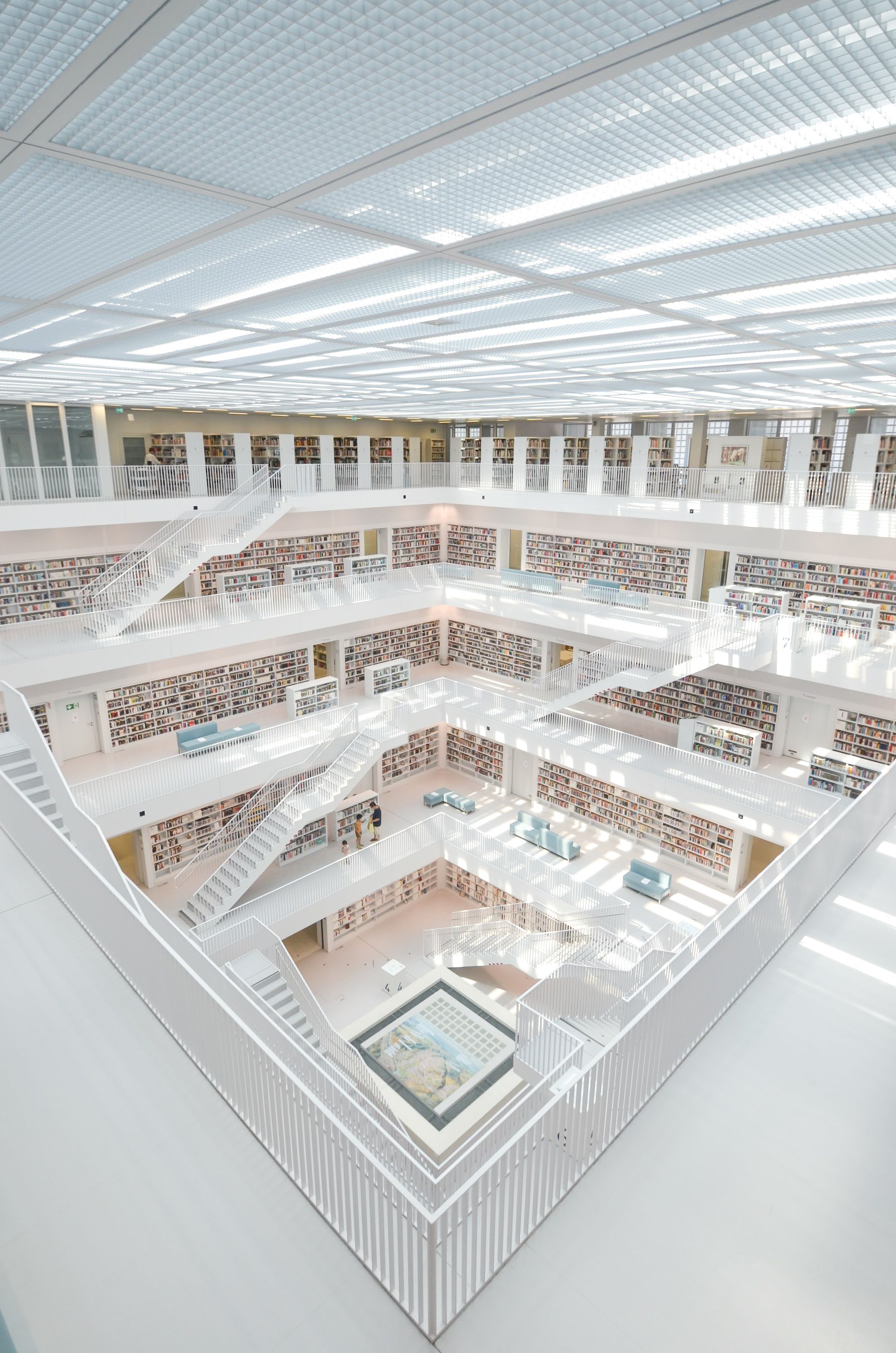 Modern Minimalist Library Interior in Stuttgart · Free Stock Photo