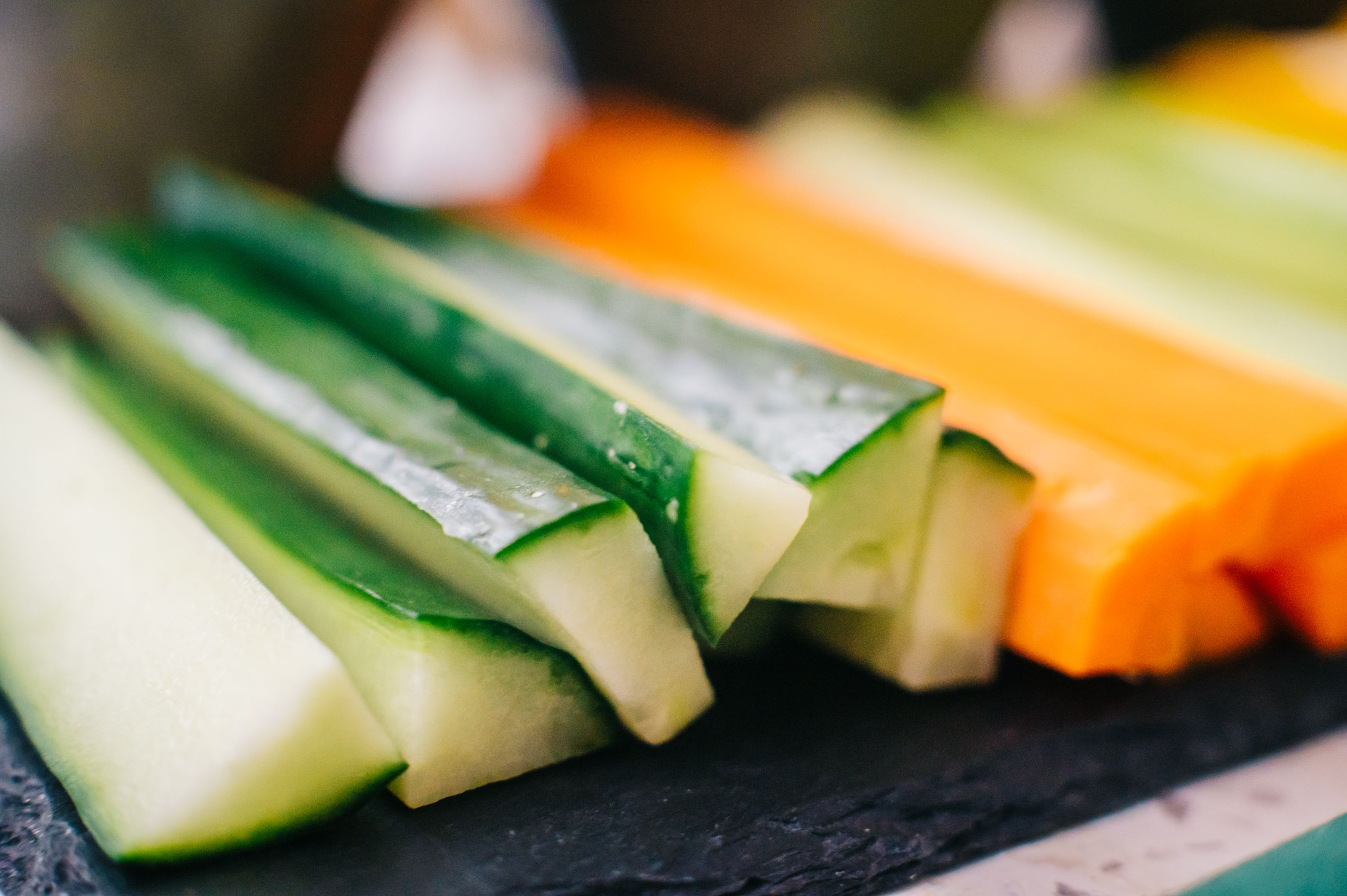 Close-up of Fresh Vegetable Sticks on Slate · Free Stock Photo