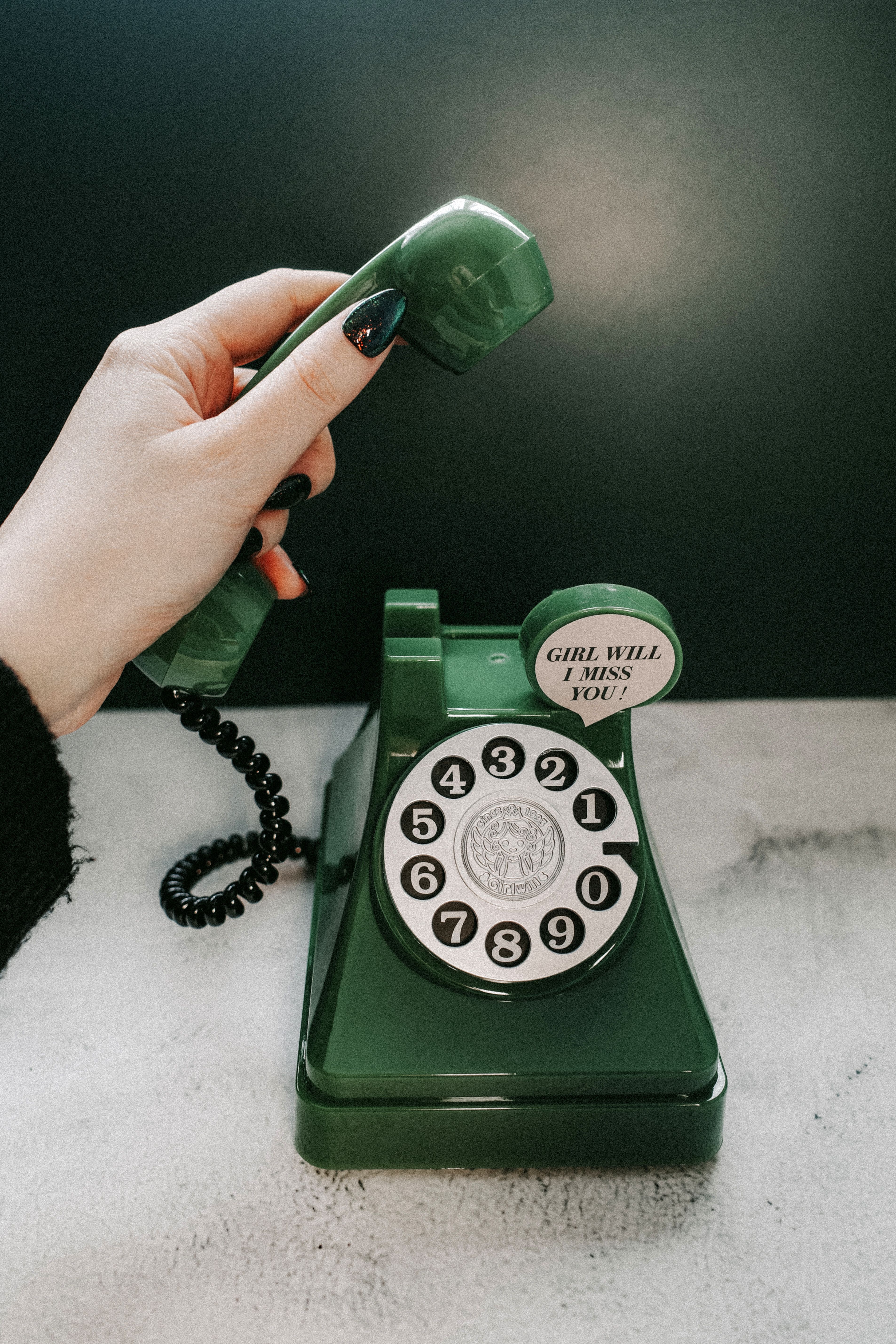 Vintage Green Rotary Phone with Message Dial · Free Stock Photo