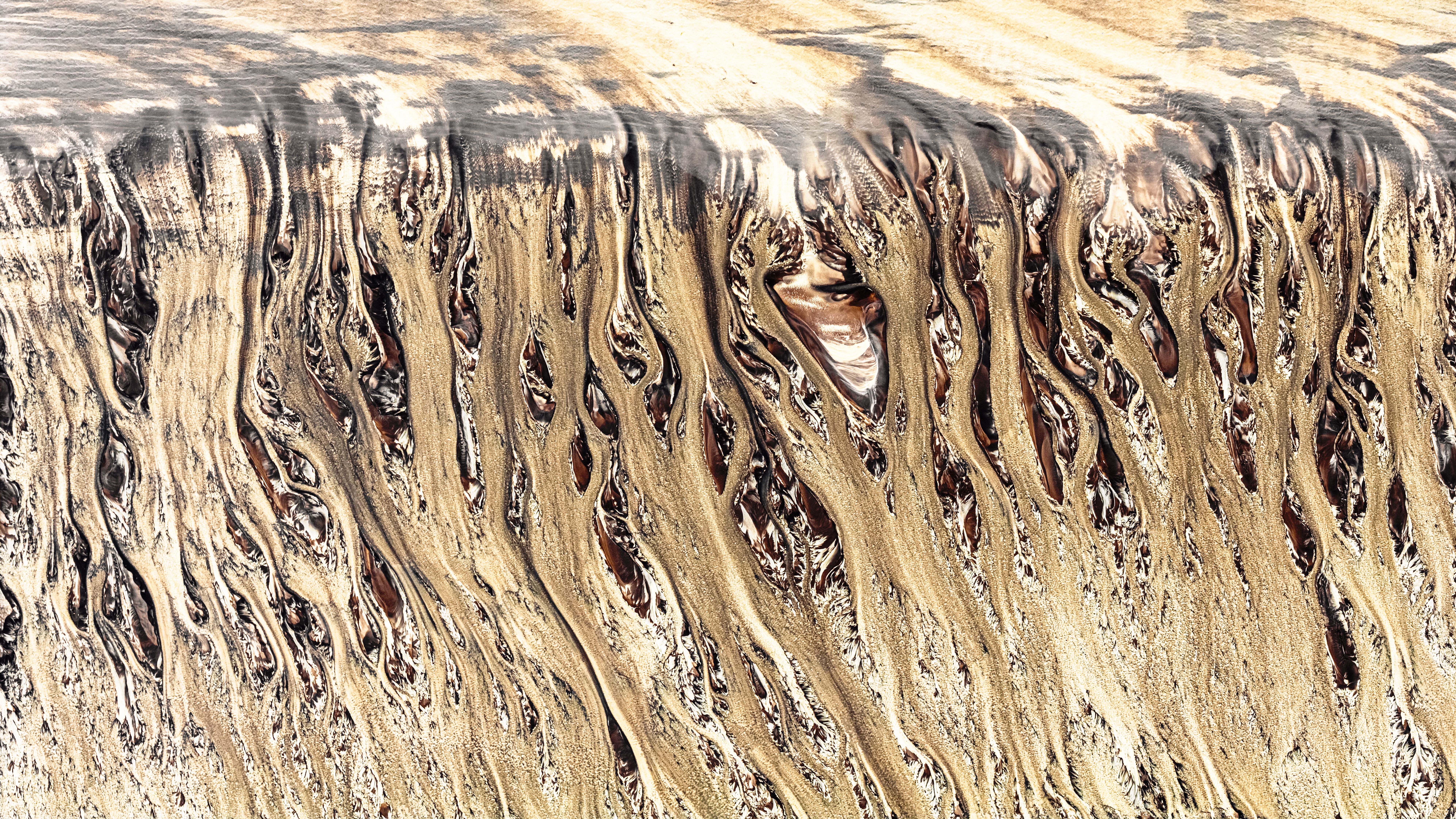 Abstract Aerial View of River Patterns in Sand · Free Stock Photo
