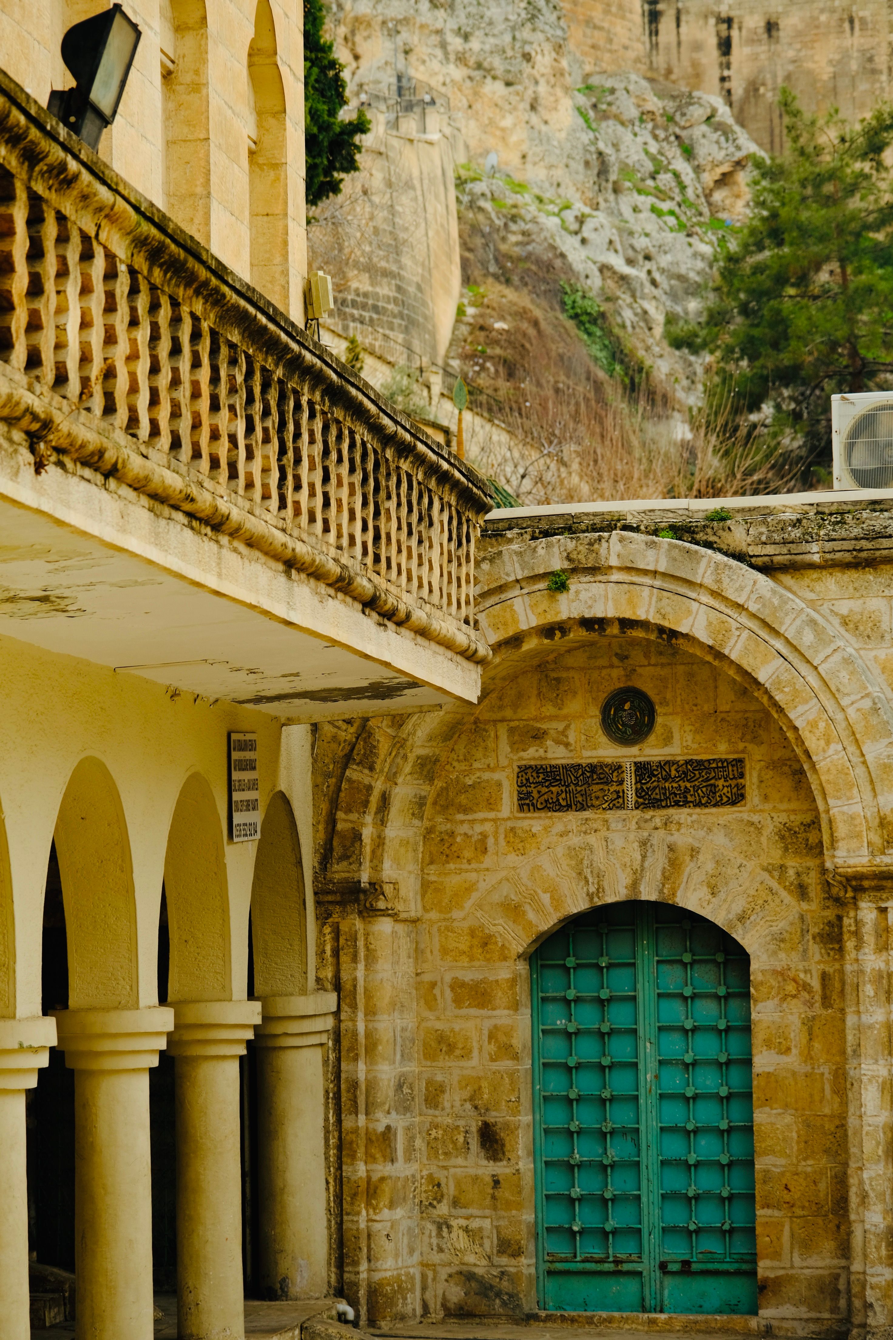 Ancient Stone Architecture with Blue Door Scenic · Free Stock Photo