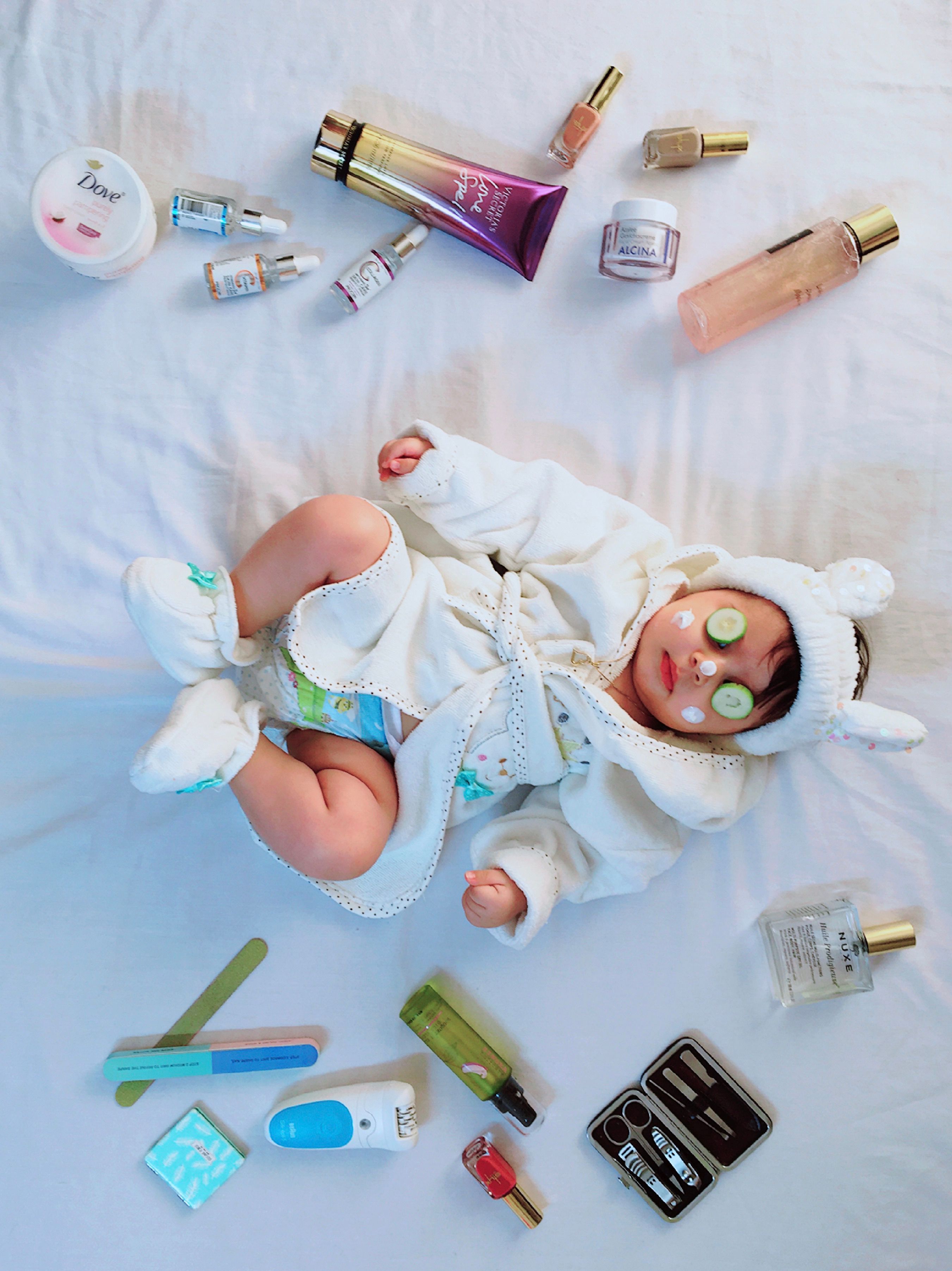 Adorable Baby Spa Day with Skincare Products · Free Stock Photo