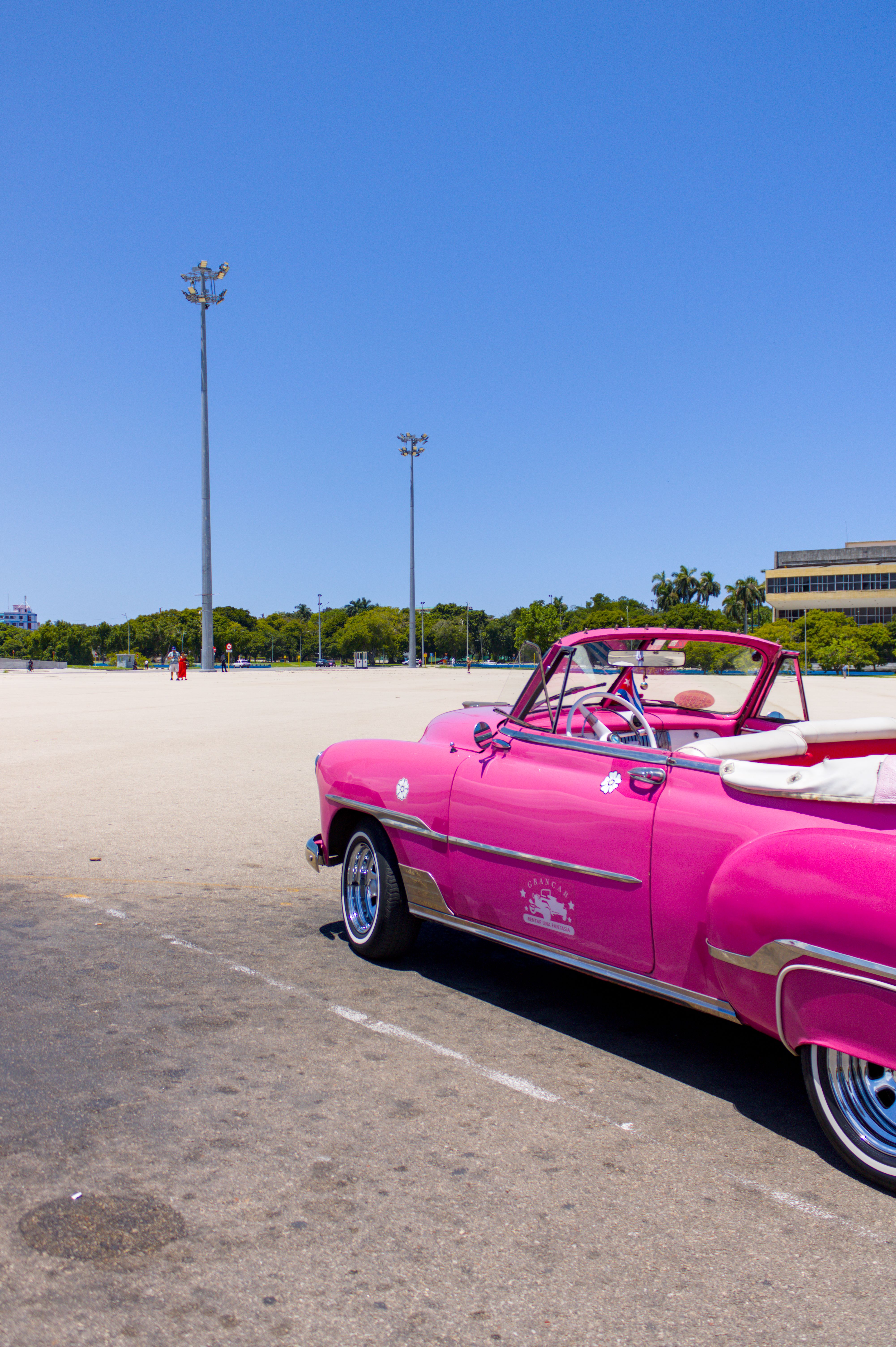 Vintage Pink Convertible Classic Car in Cuba · Free Stock Photo