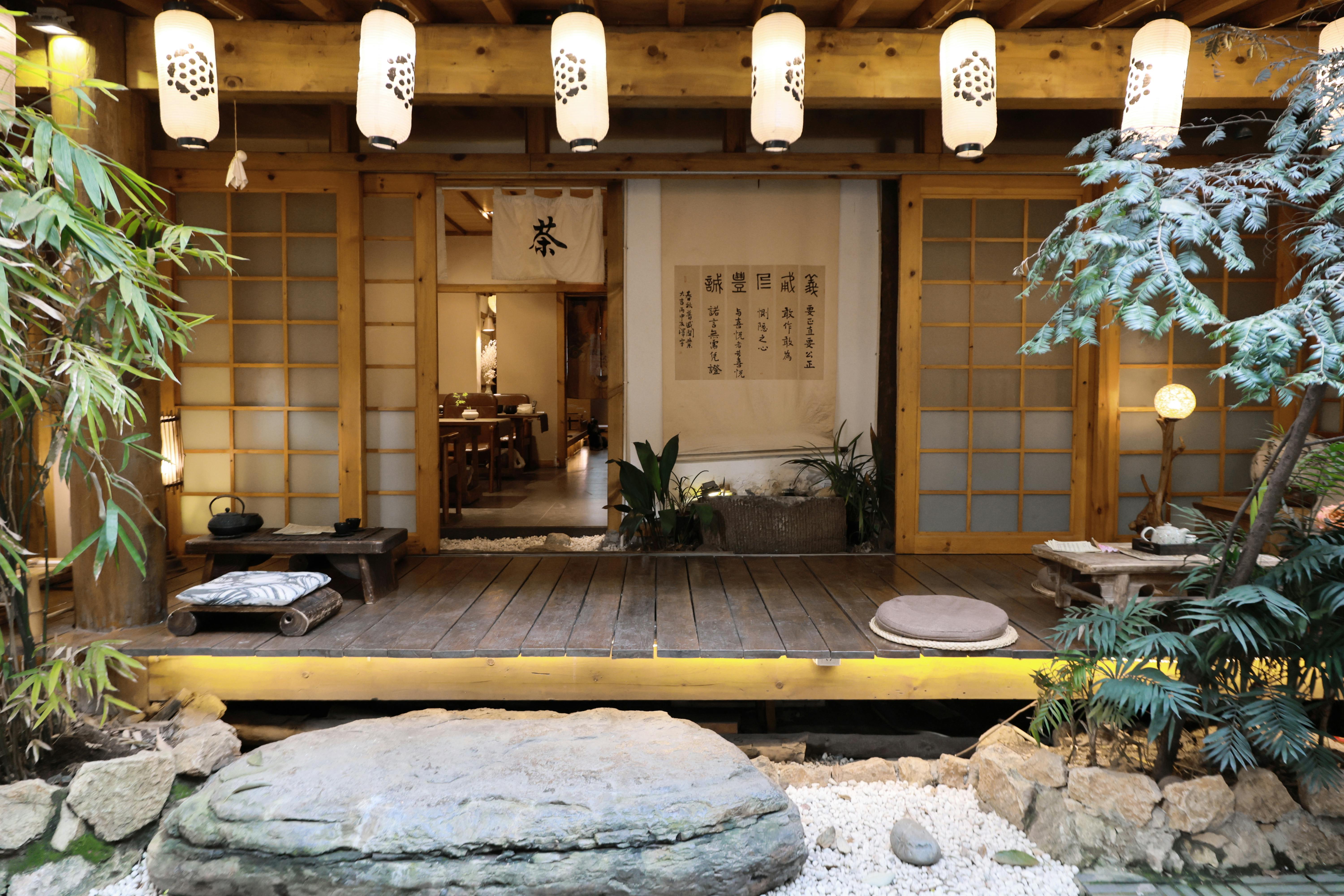 Japanese Traditional Tea Room with Lanterns · Free Stock Photo